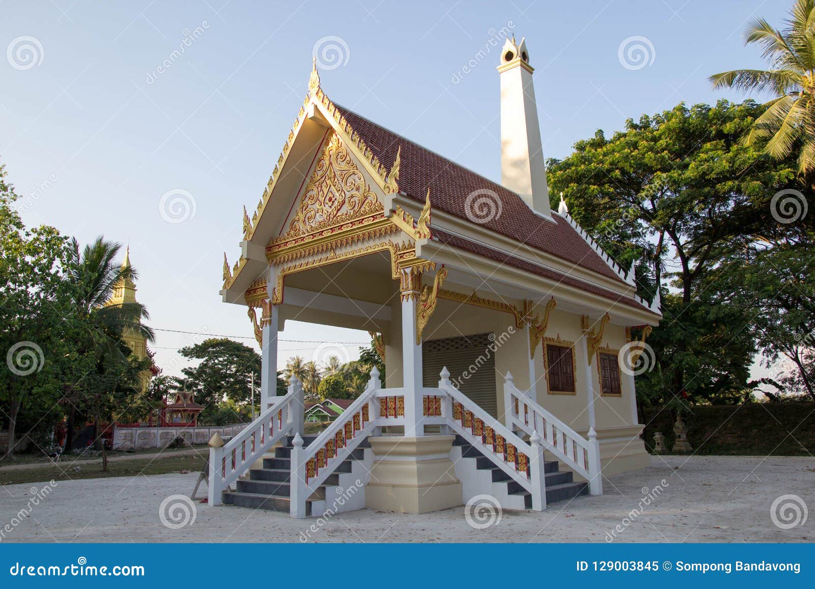 Cremation building stock image. Image of buddhism, temple - 129003845