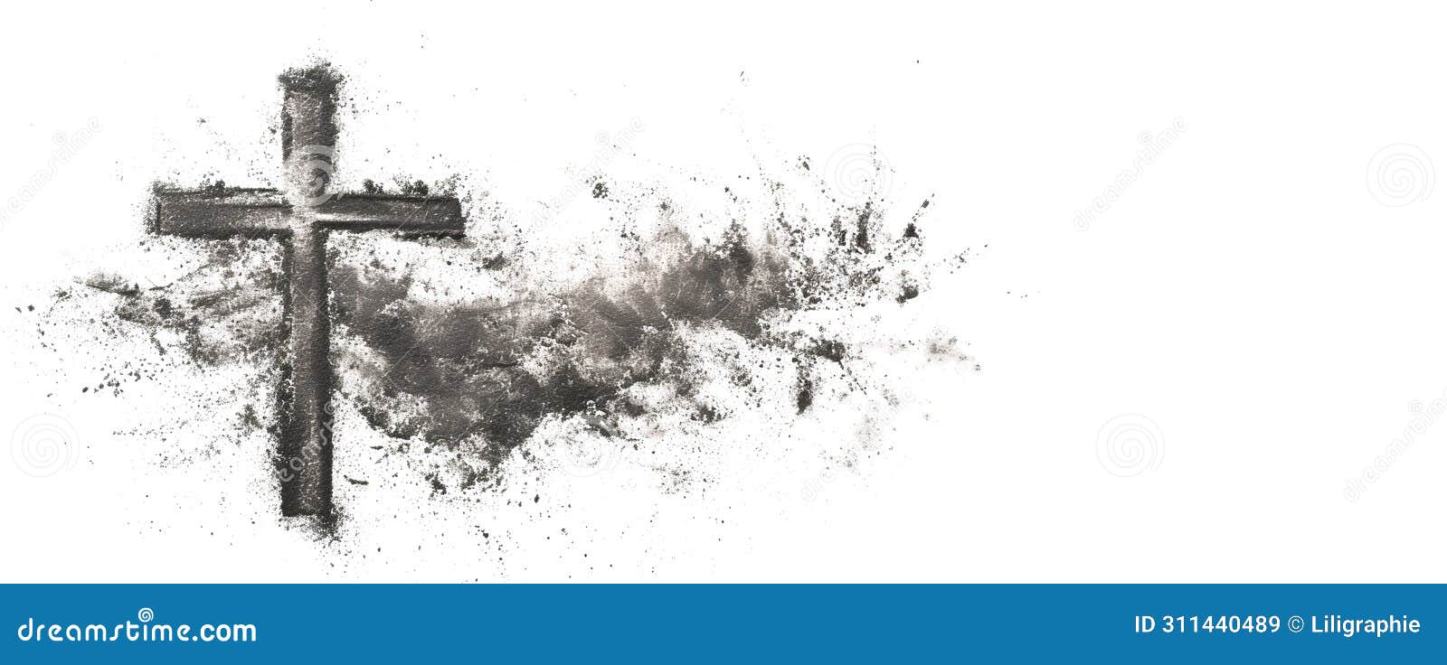 Cremation, Funeral, Liturgy, Religious Ceremony Concept. Ashes Cross on ...