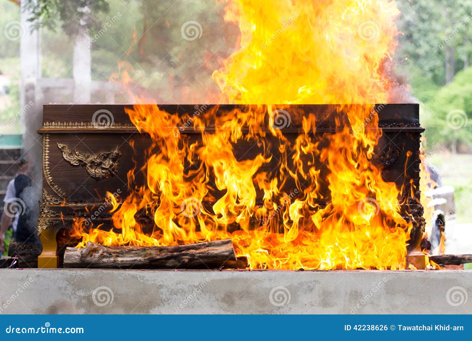 Cremation at graveyard stock photo. Image of smoke, religious - 42238626