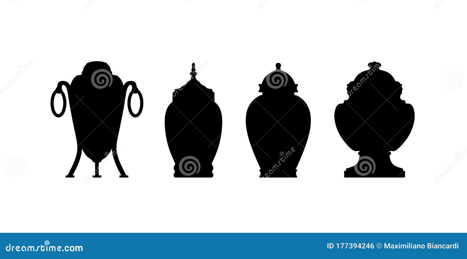 Cremation Urn Collection stock illustration. Illustration of cartoon ...