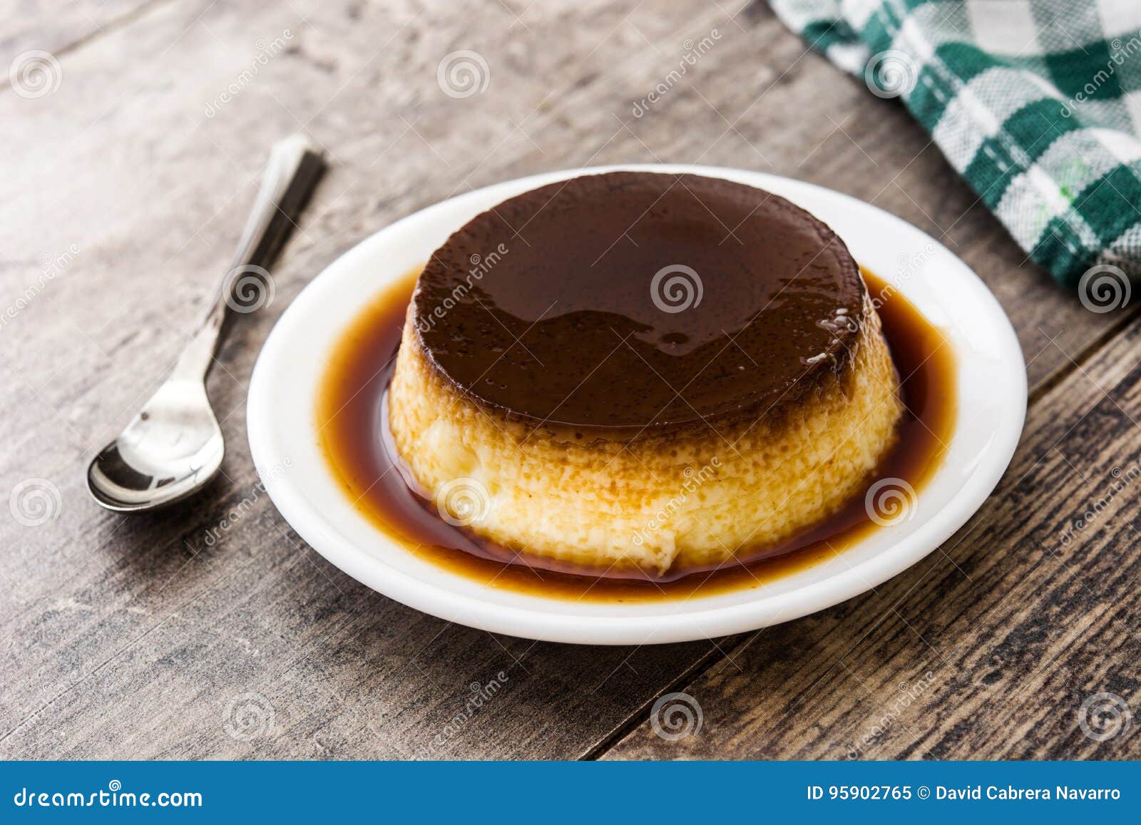 Creme Caramel. Egg Pudding on Wood Stock Image - Image of vanilla ...