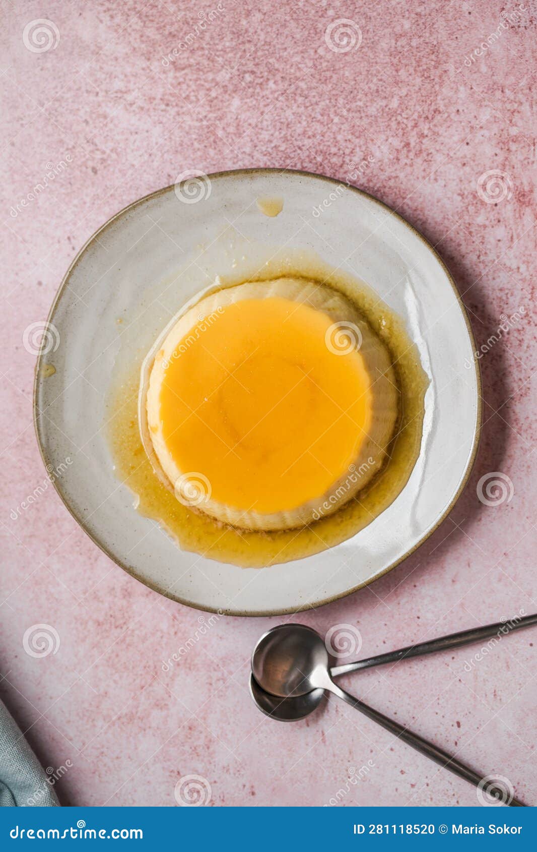 Creme Caramel, Flan, or Caramel Pudding is a Custard Dessert Stock ...