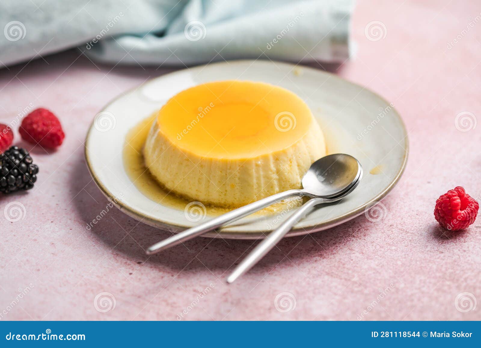Creme Caramel, Flan, or Caramel Pudding is a Custard Dessert Stock ...