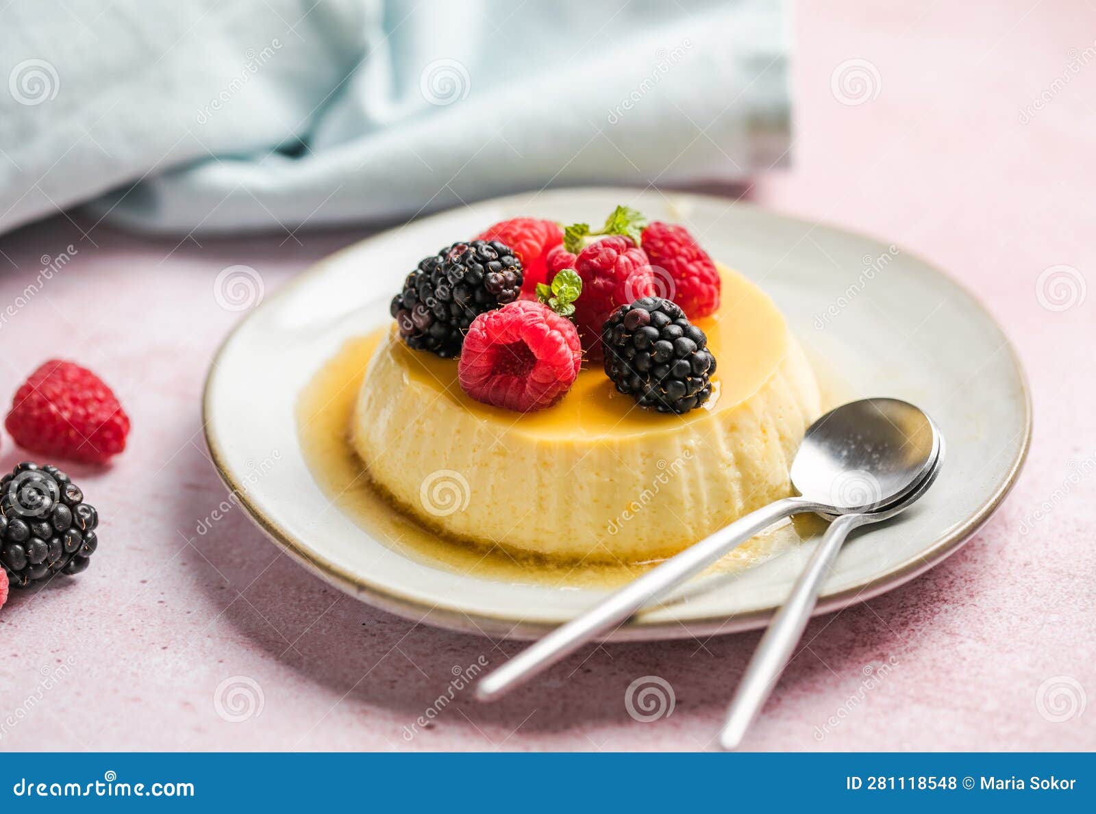 Creme Caramel, Flan, or Caramel Pudding is a Custard Dessert Stock ...