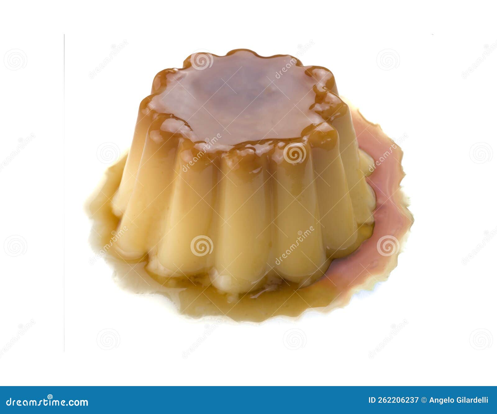 Creme Caramel, Single Portion of Milk Cream with Caramel Isolated on ...
