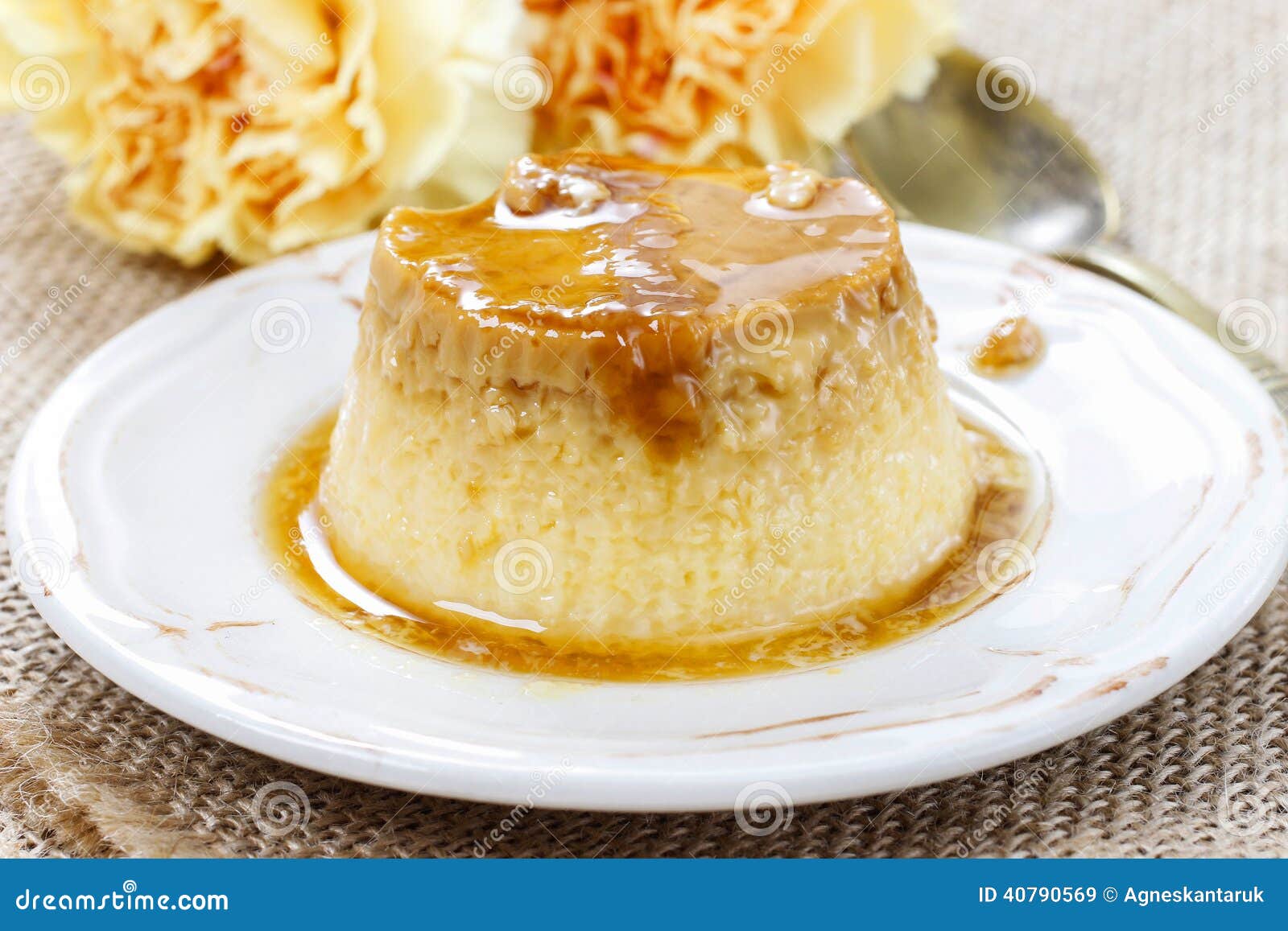 Creme caramel stock image. Image of milk, pudding, fresh - 40790569