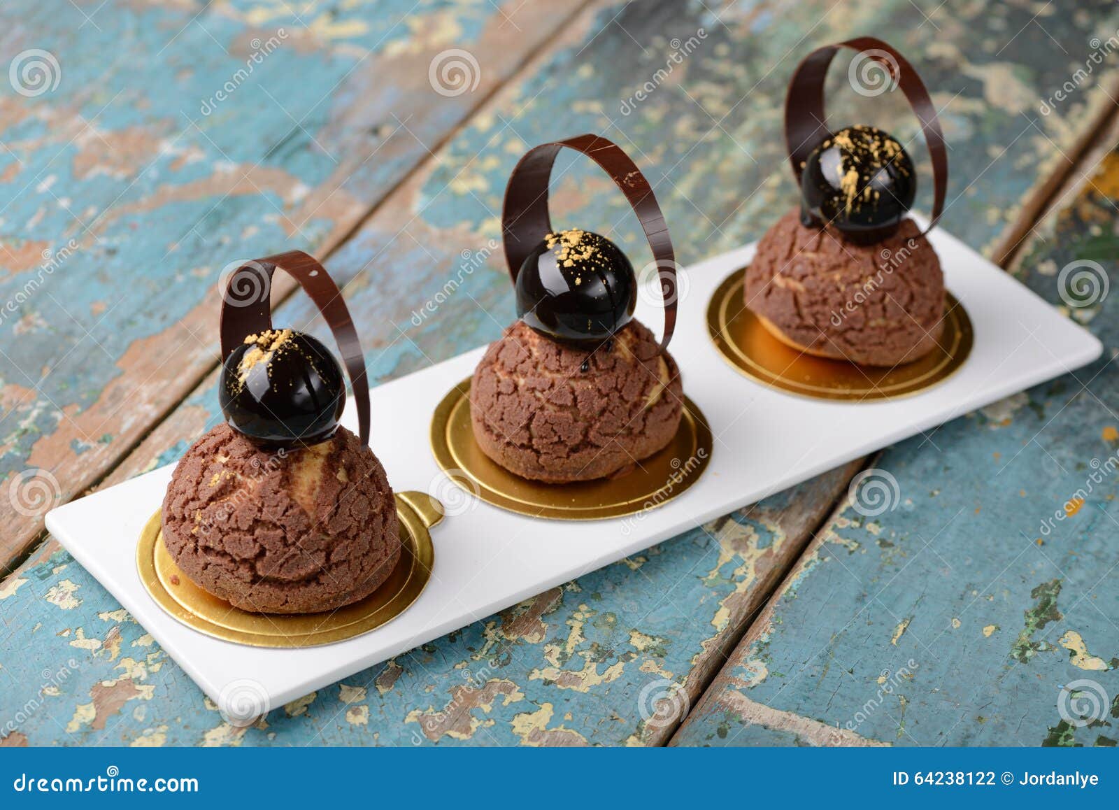 Cremeux Chocolate Choux Dessert Stock Photo - Image of bakery, baked ...
