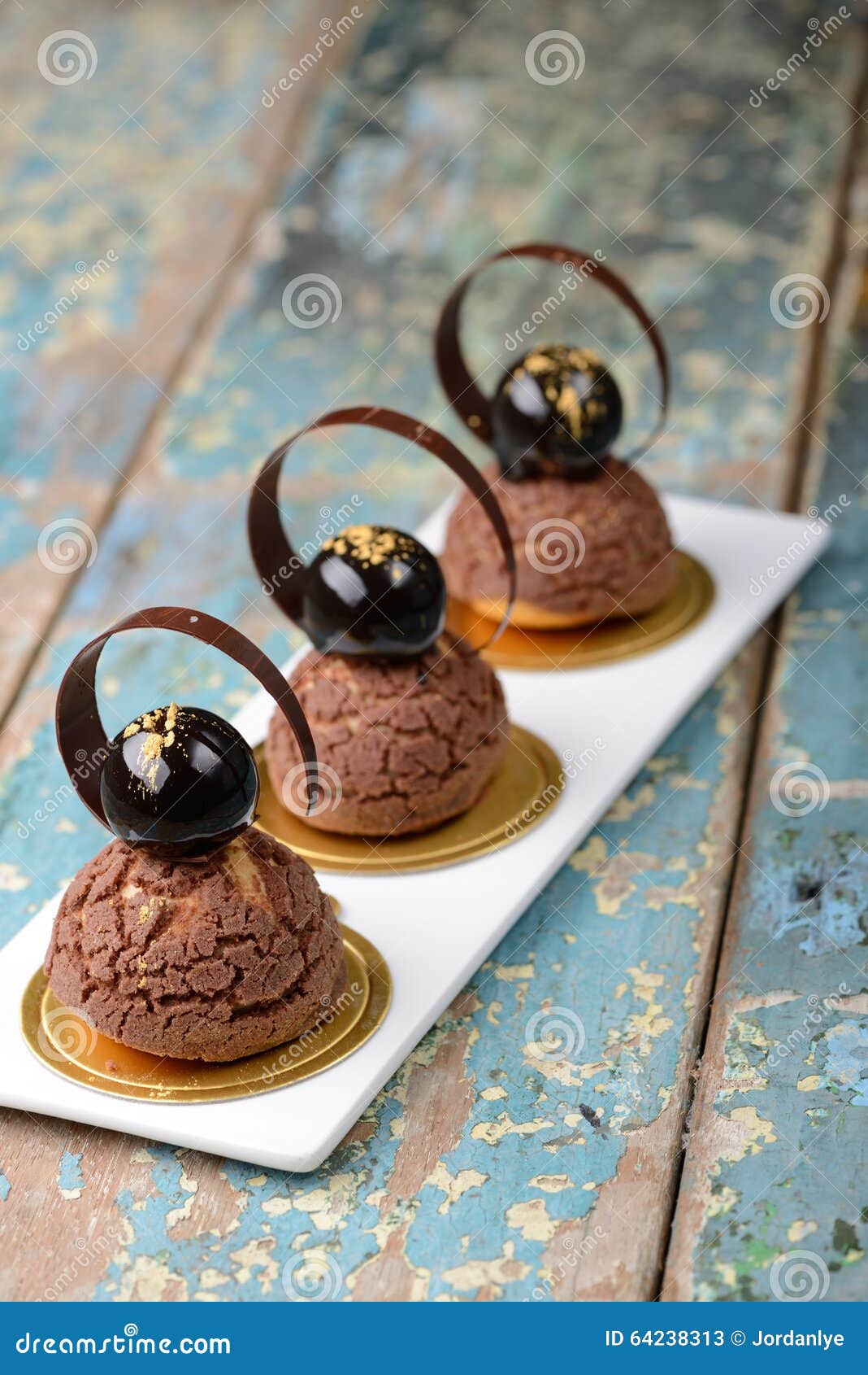Cremeux Chocolate Choux Dessert Stock Image - Image of dessert, food ...