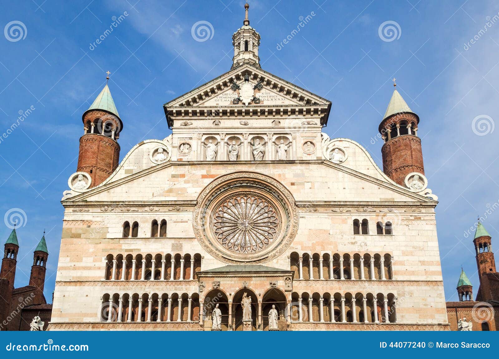 Cremona, Cathedral facade stock photo. Image of astronomical - 44077240