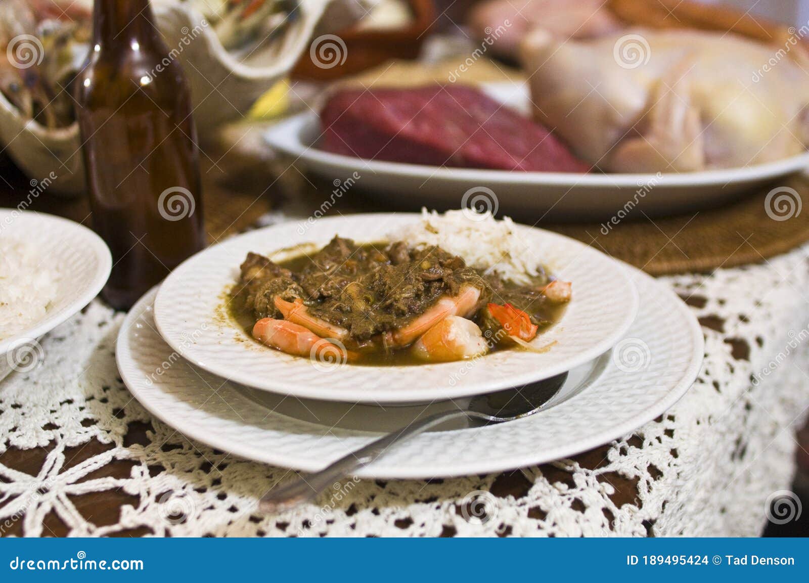 Creole Seafood & Gumbo Dinner Stock Photo - Image of southern, food ...
