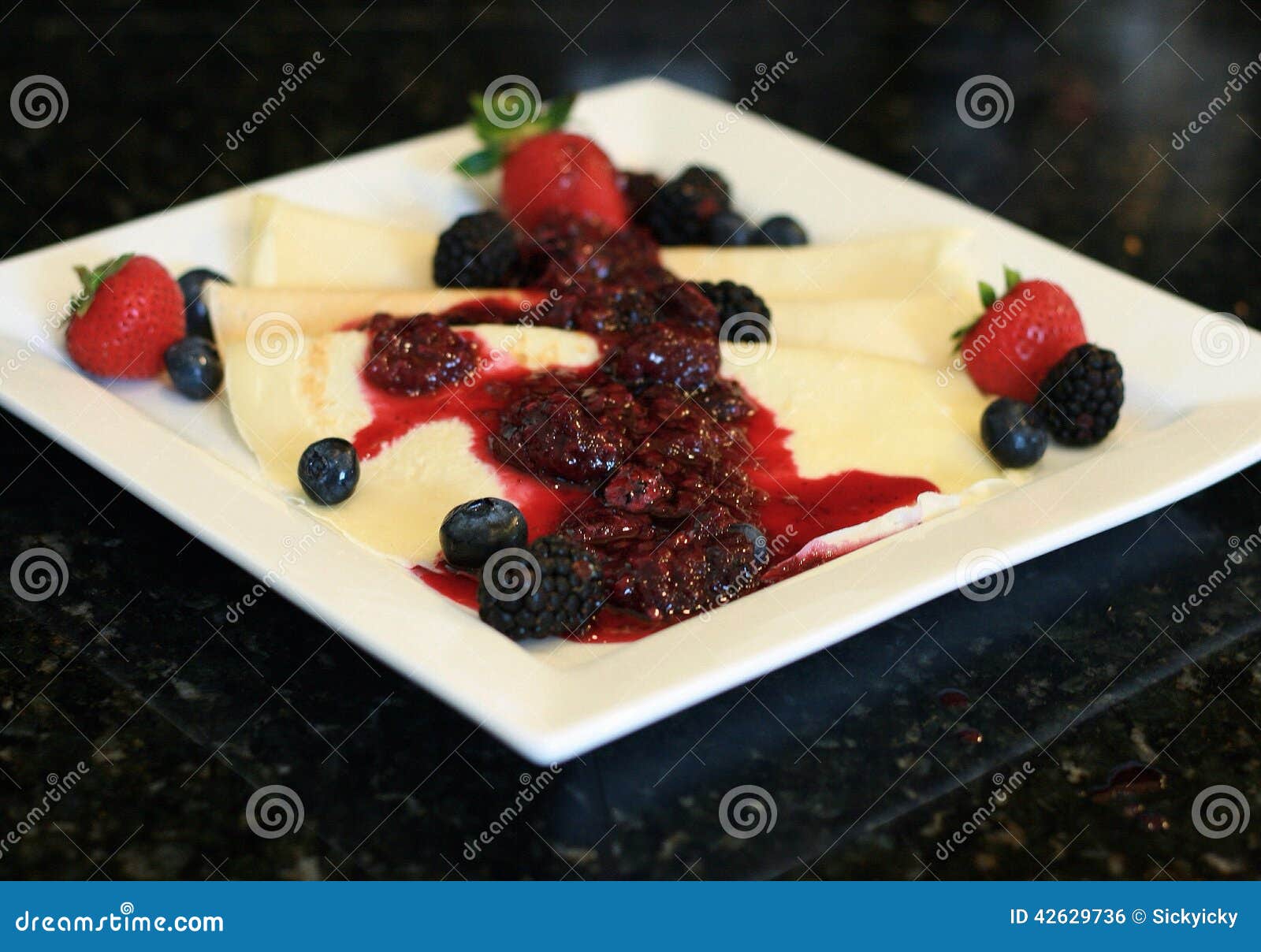 Crepe with Berries stock photo. Image of homemade, food - 42629736