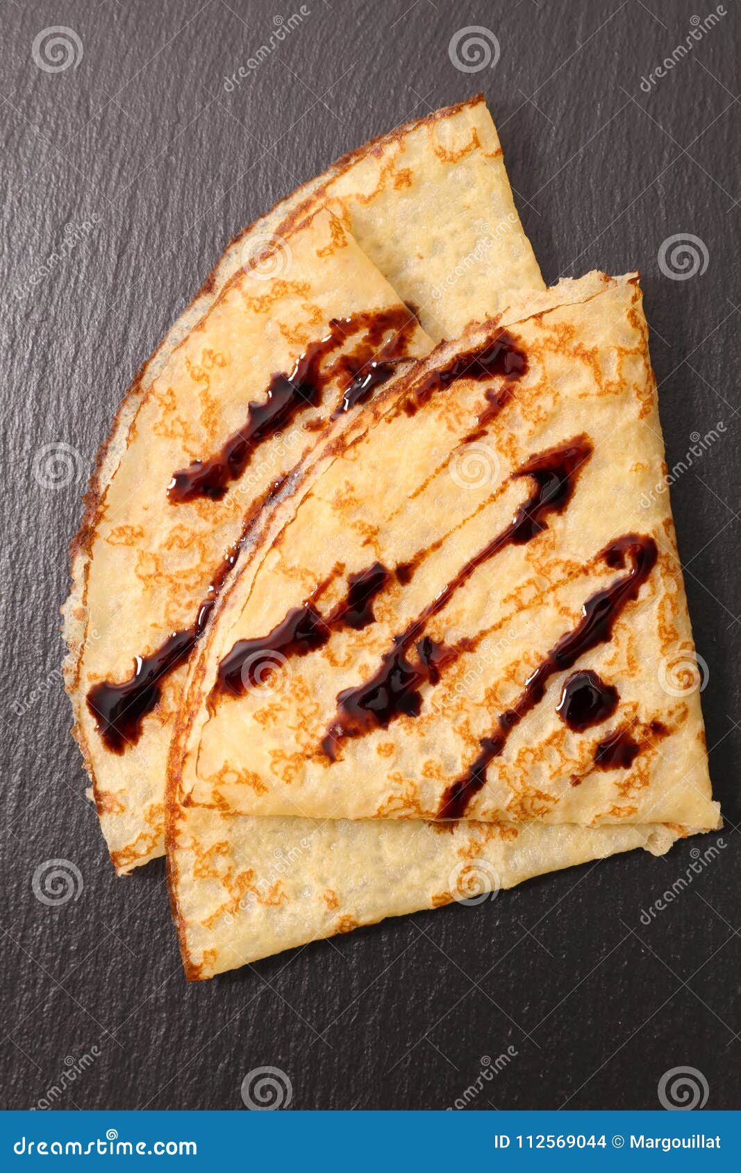 Crepe with chocolate stock photo. Image of view, restaurant - 112569044