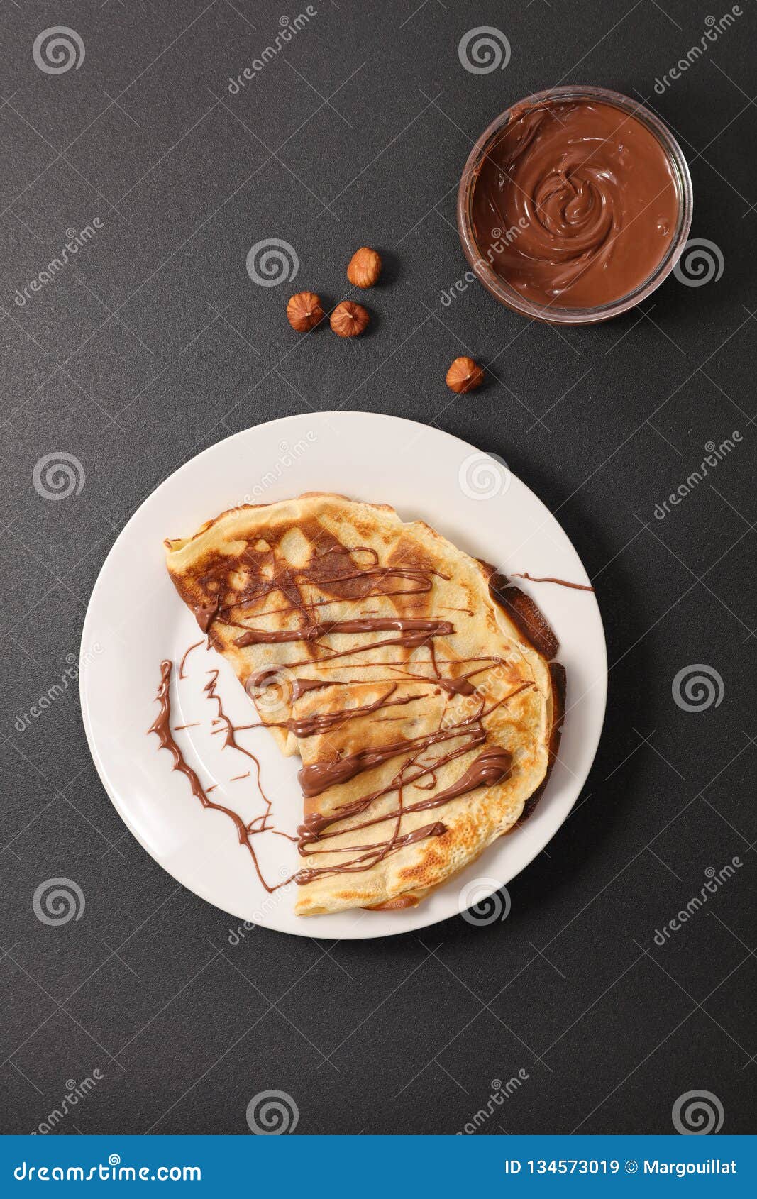 Crepe with chocolate stock image. Image of breakfast - 134573019