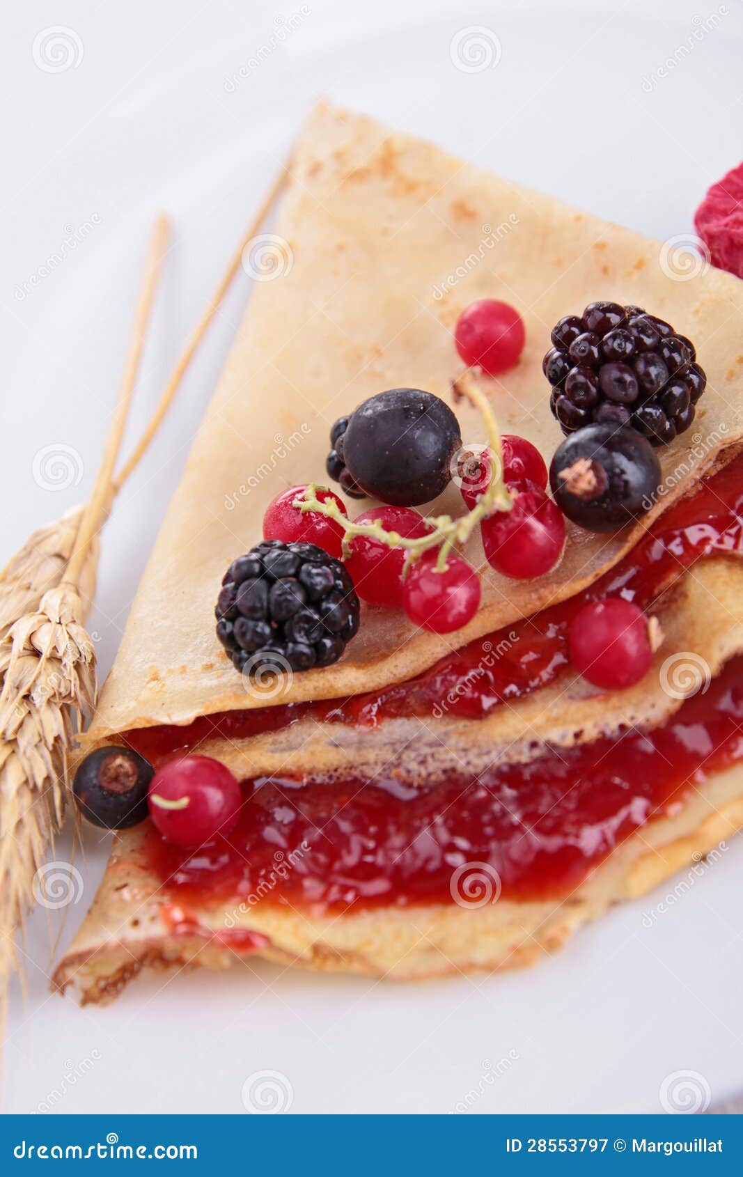 Crepe with fruit stock image. Image of blackberry, jelly - 28553797