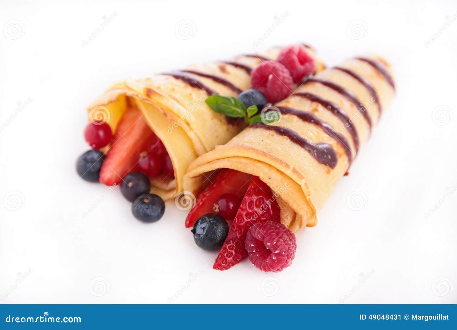 Crepe and fruits stock image. Image of delicious, roll - 49048431