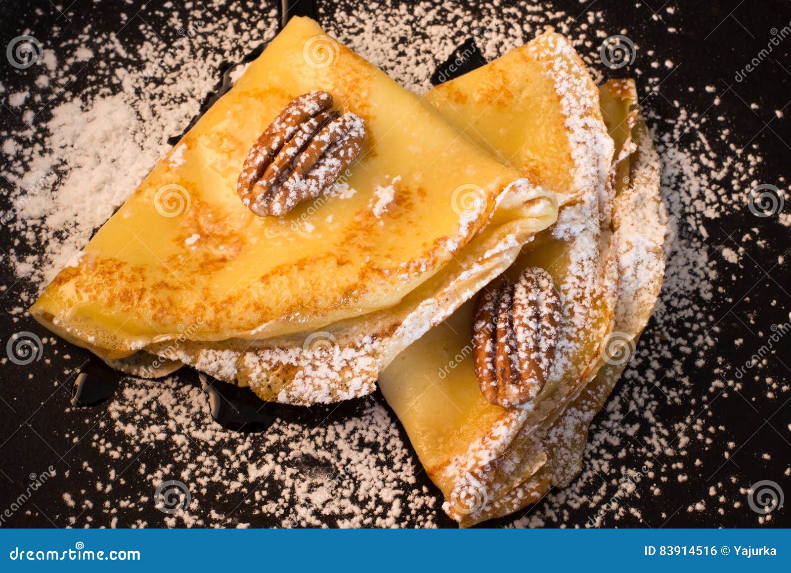 Crepe with Honey and Walnuts Stock Photo - Image of snack, baked: 83914516