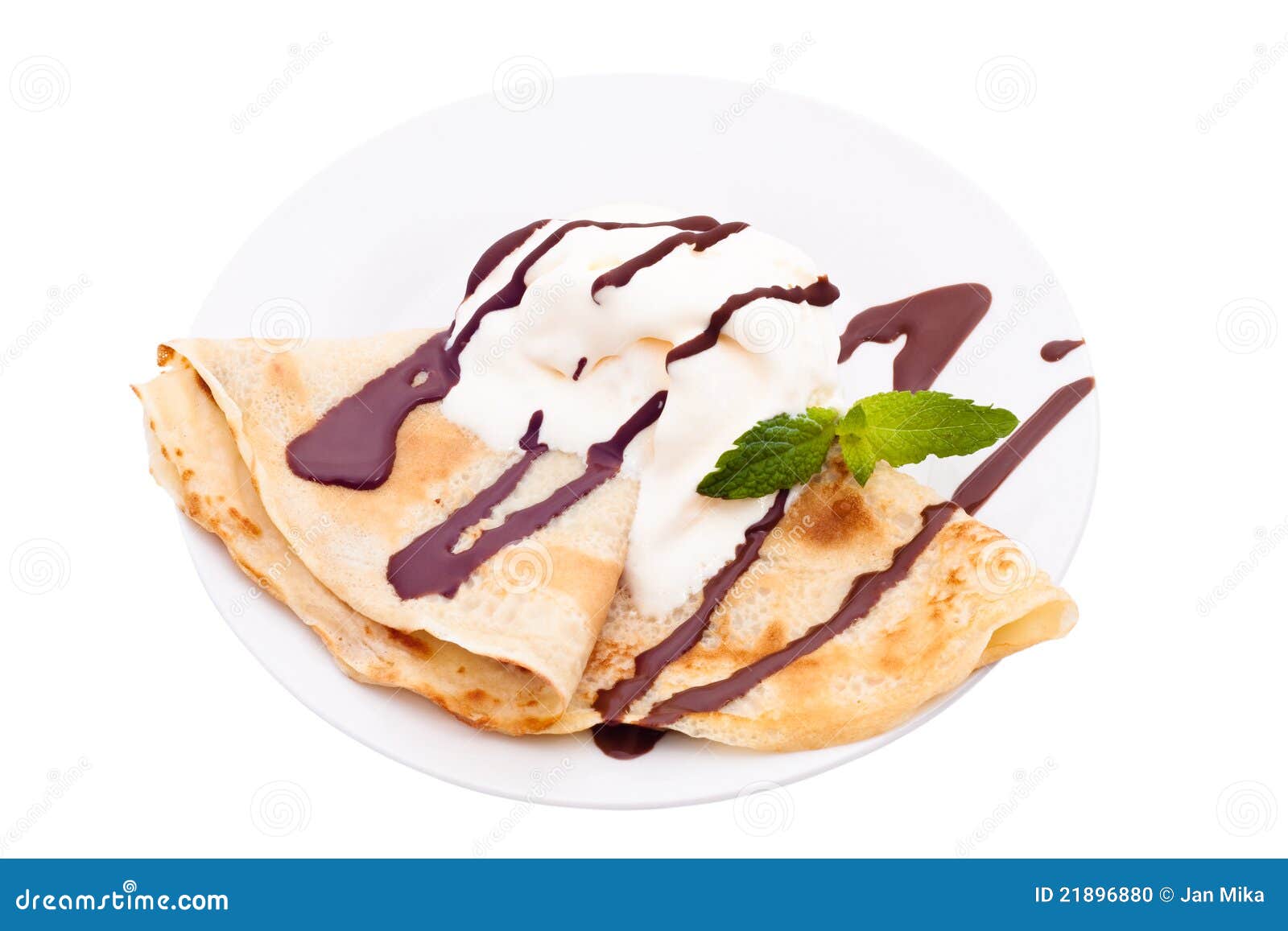 Chocolate Crepes With Ice Cream