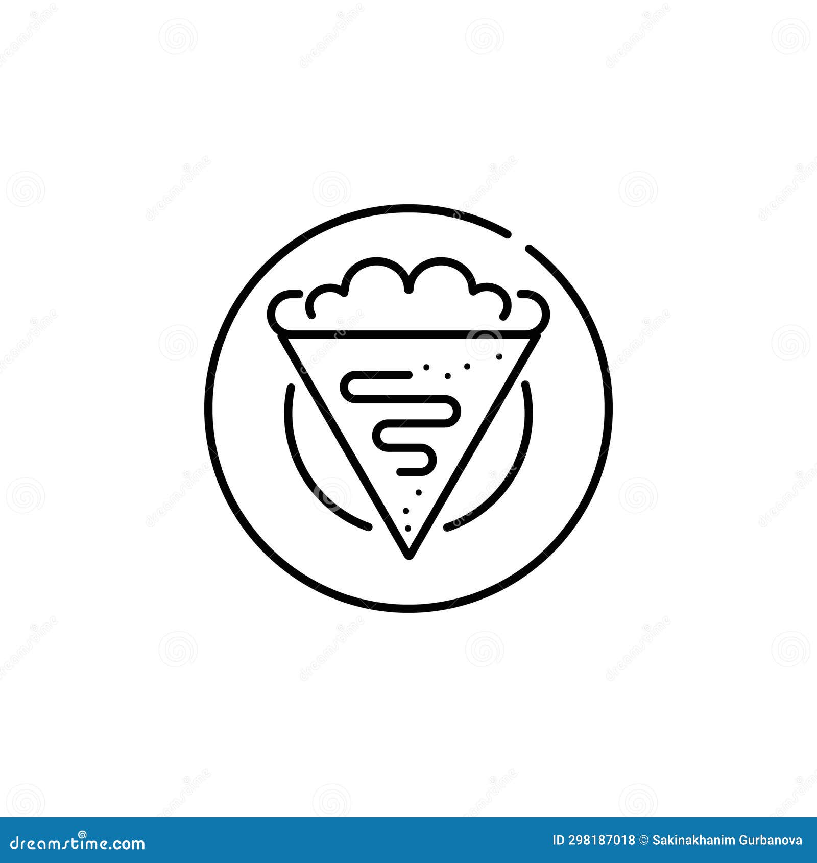 Crepe Icon, Out Line Icon Web Icon Simple Thin Line Stock Vector ...