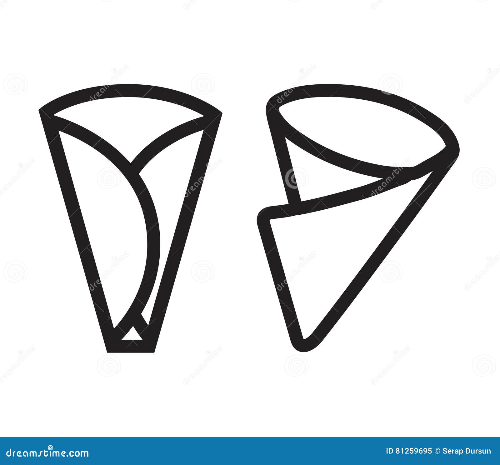 Crepe Icon Set Design stock illustration. Illustration of folded - 81259695