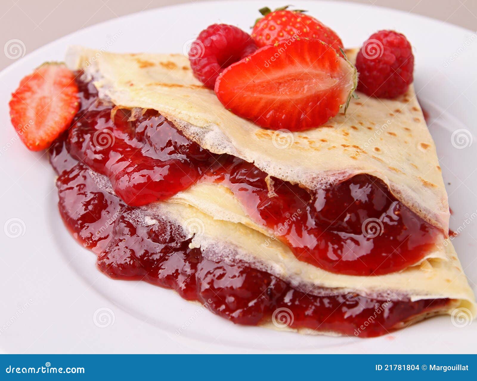 Crepe with jam stock photo. Image of delicious, dessert - 21781804