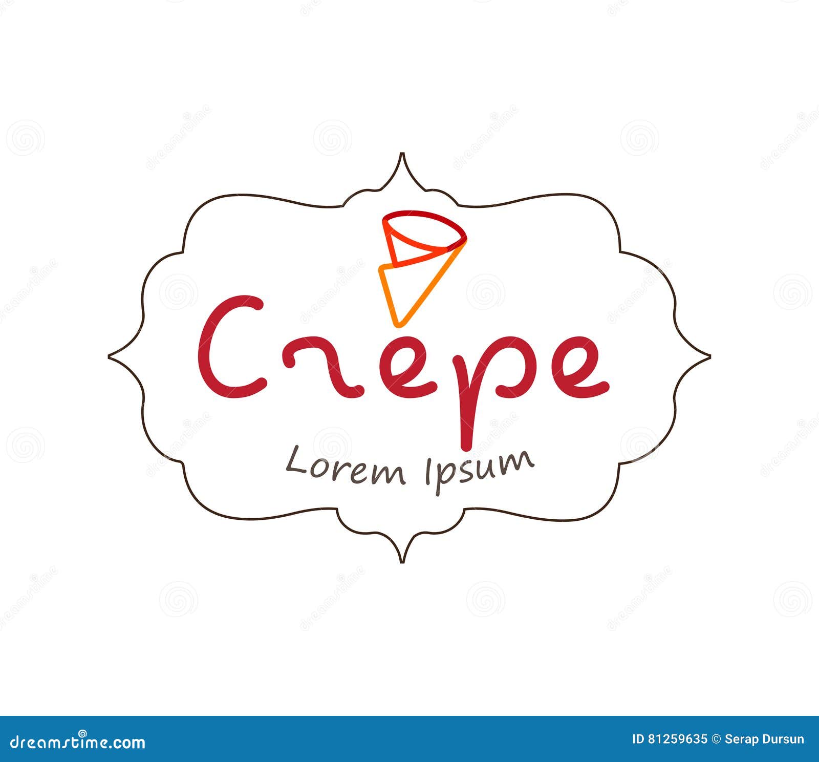 Crepe Logo Design ilustração do vetor. Ilustração de dieta - 81259635