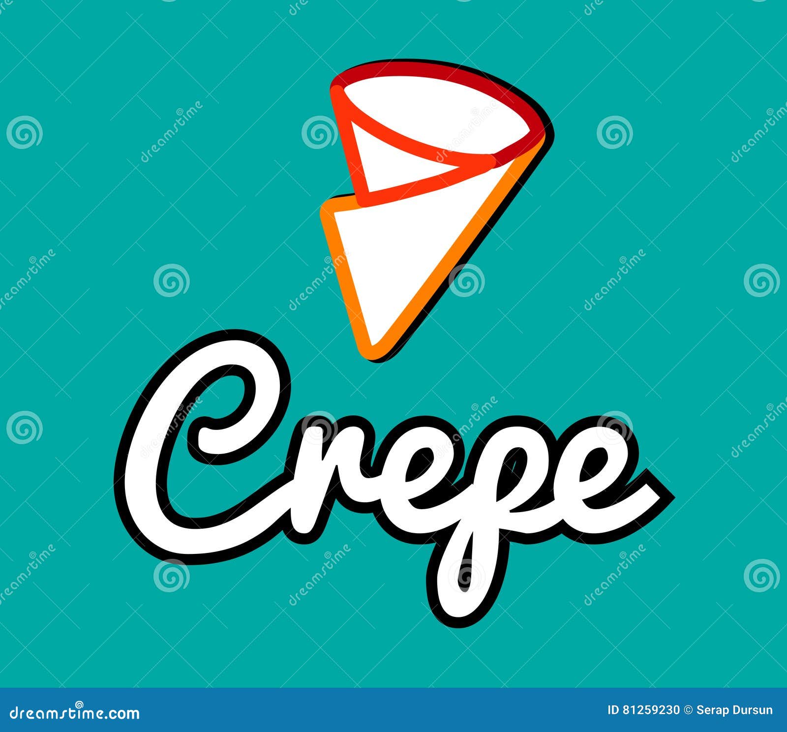 Crepe Logo Design Food Illustration Label Template | CartoonDealer.com ...