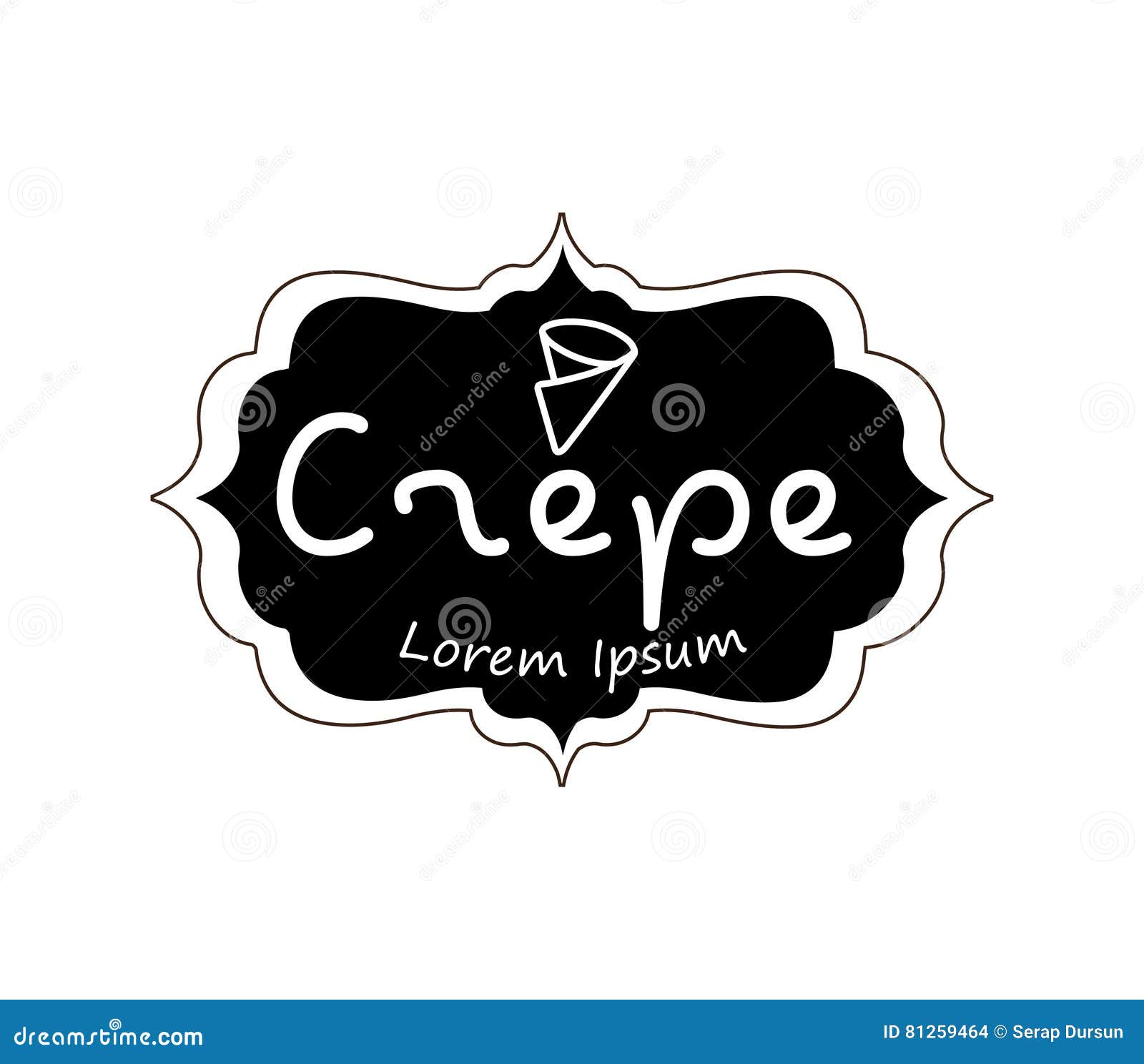 Crepe Logo Design Food Illustration Label Template | CartoonDealer.com ...