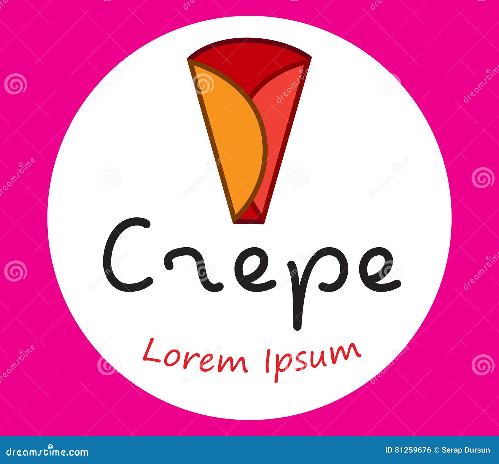 Crepe Logo Design stock vector. Illustration of card - 81259676