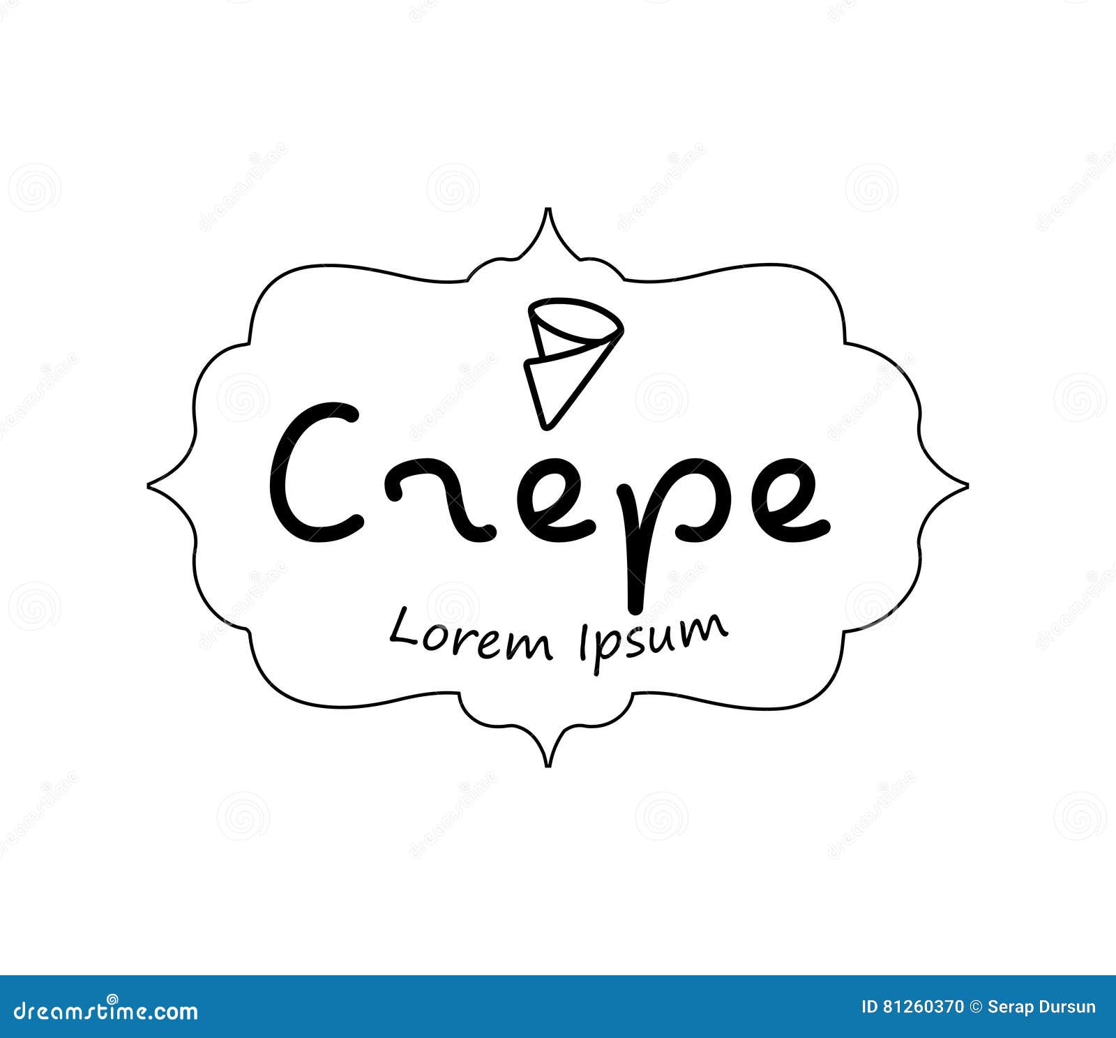 Crepe Logo Design stock vector. Illustration of baked - 81260370