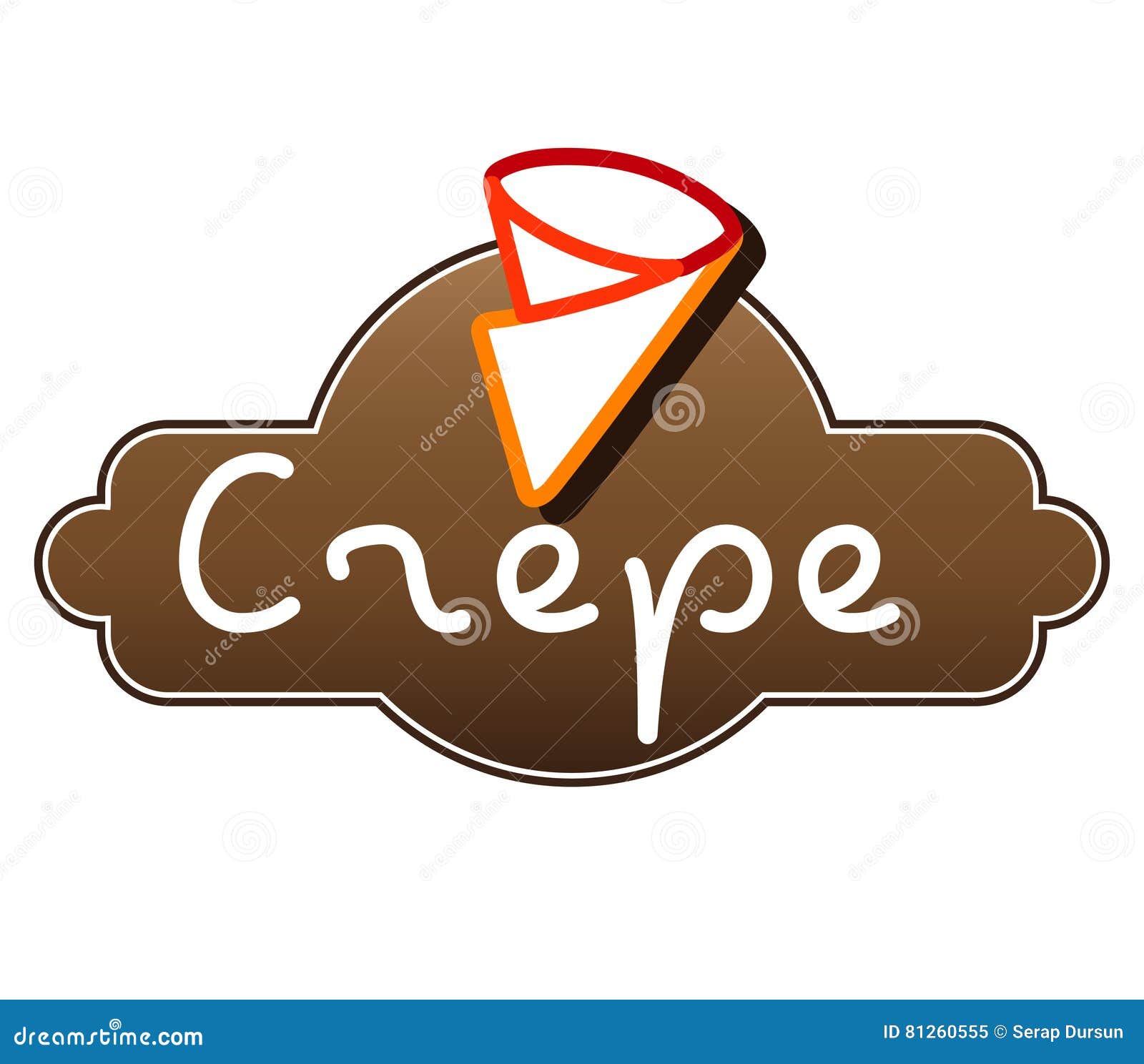 Crepe Logo Design stock illustration. Illustration of drawing - 81260555