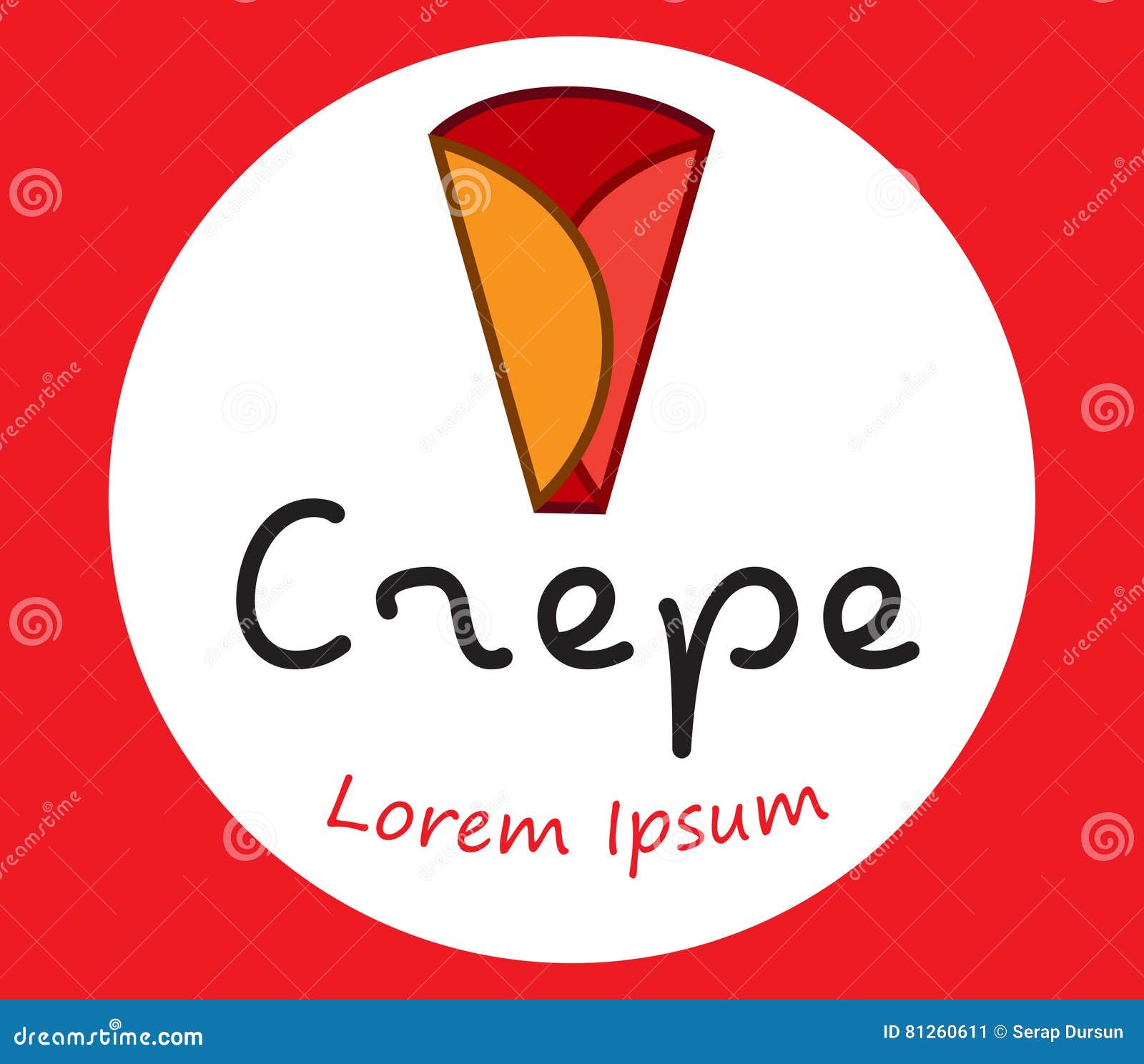 Crepe Logo Design Food Illustration Label Template | CartoonDealer.com ...