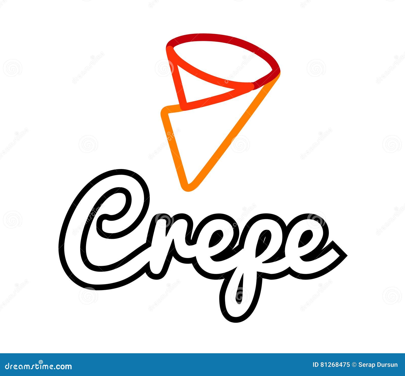 Crepe Logo Design stock illustration. Illustration of folded - 81268475