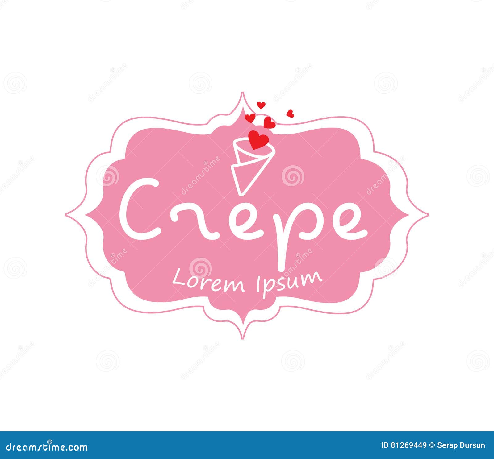 Crepe Logo Design Food Illustration Label Template | CartoonDealer.com ...