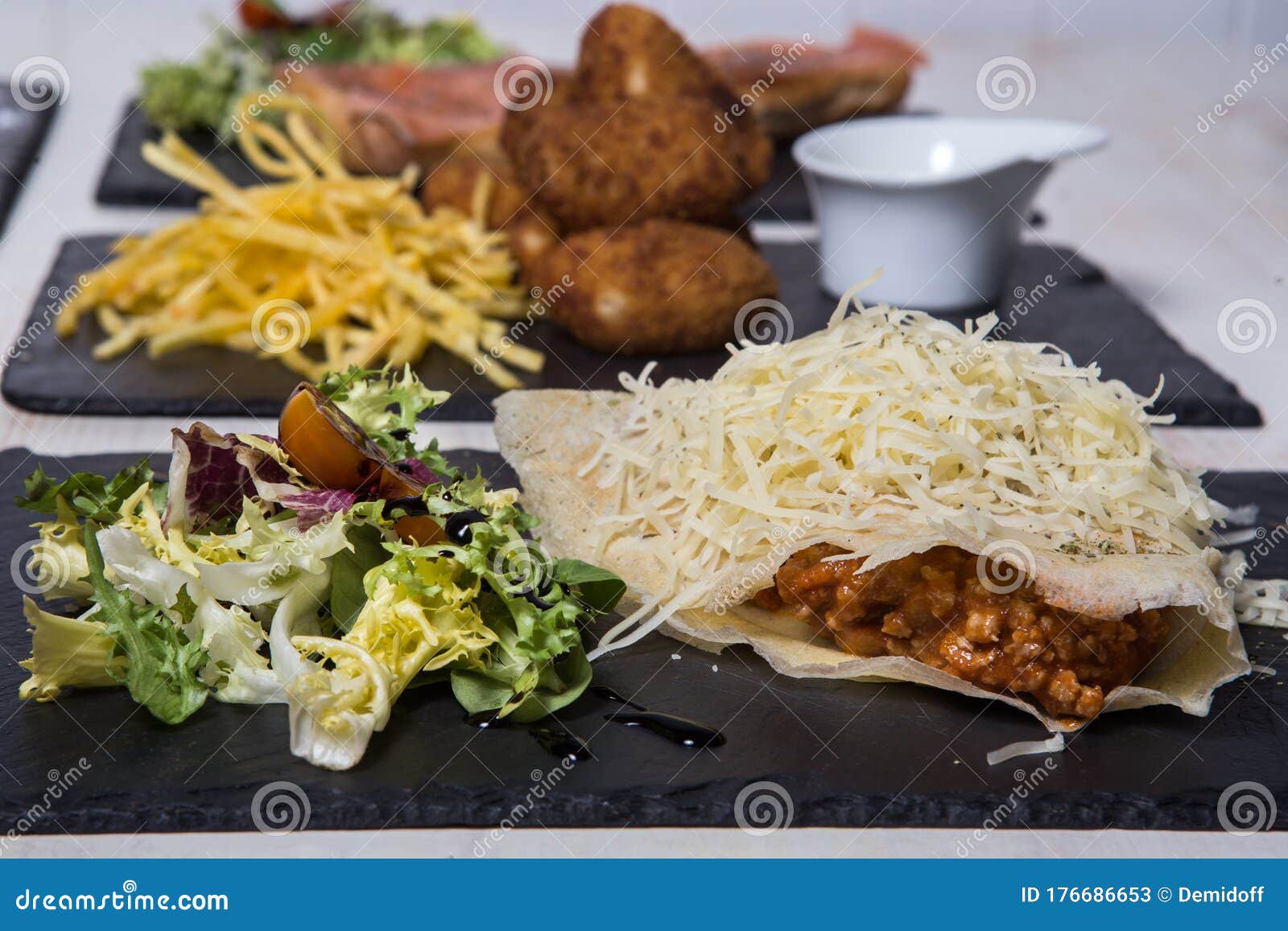Crepe with meat stock image. Image of branch, beef, breakfast - 176686653