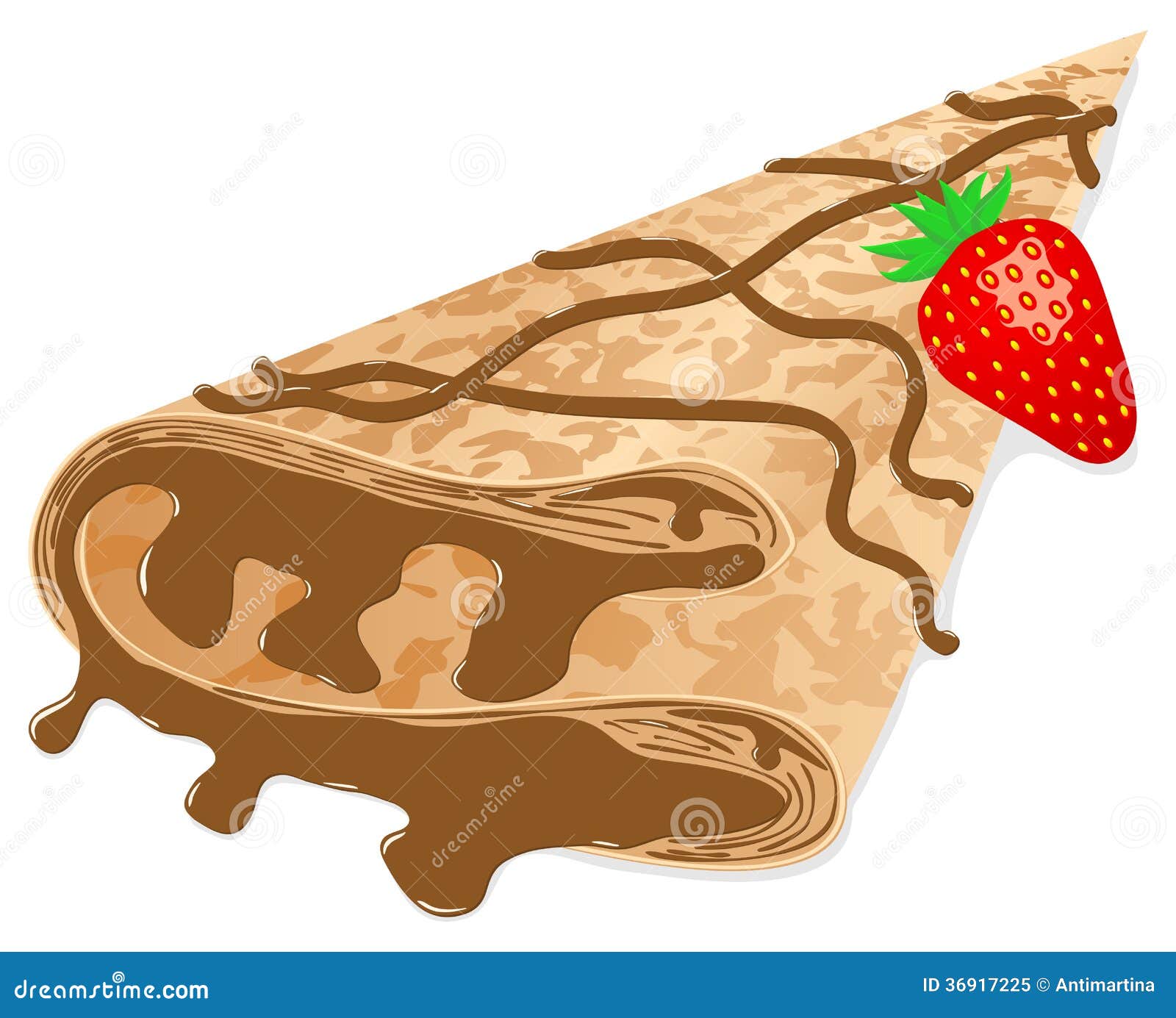Crepe (panqueca) Com Chocolate E Morango Ilustração do Vetor ...