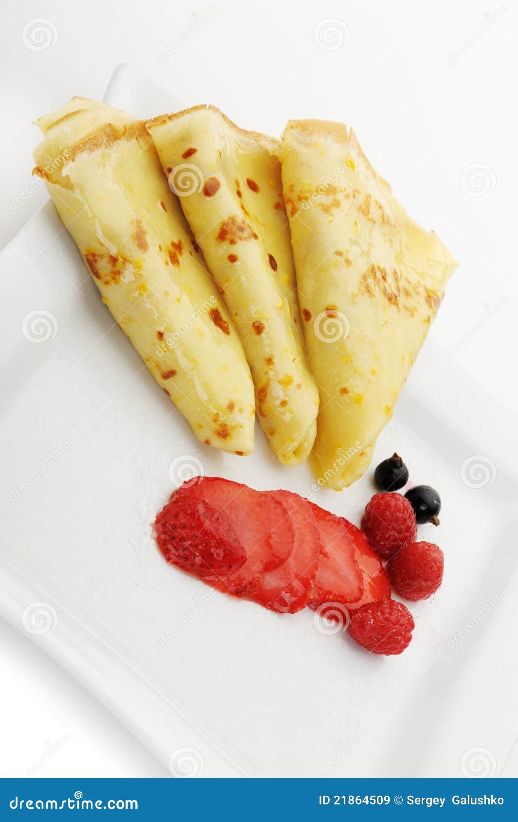 Crepe on a plate stock image. Image of gourmet, garnish - 21864509