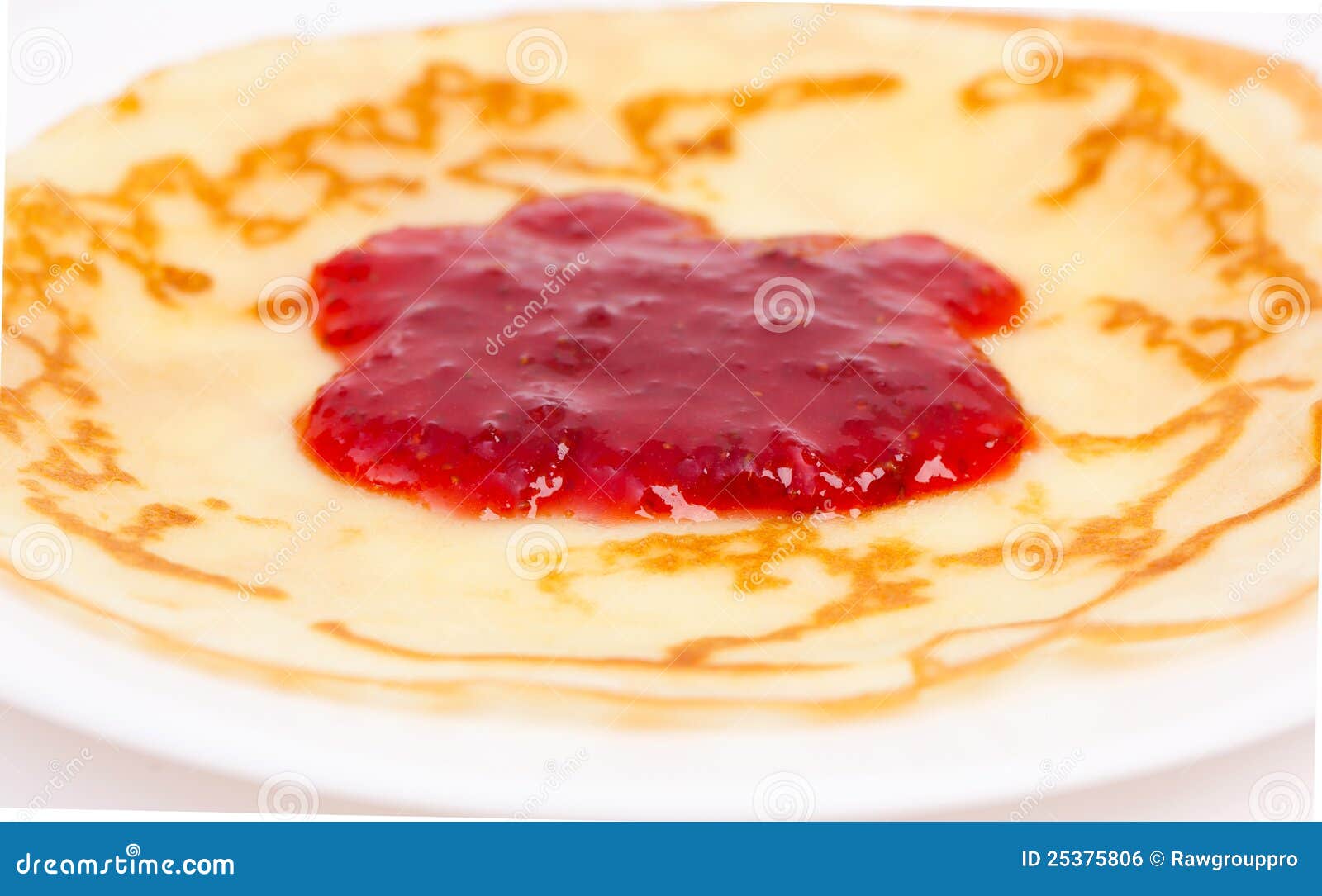 Crepe with strawberry jam stock photo. Image of dessert - 25375806