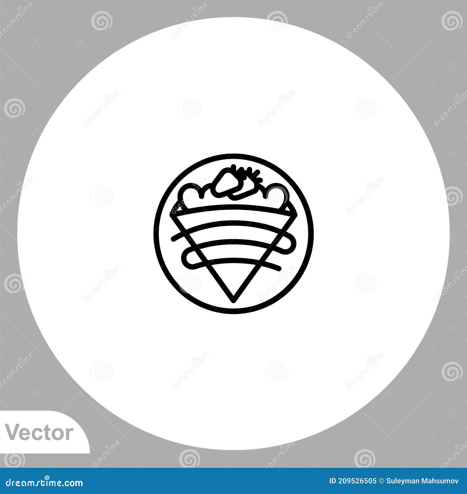 Crepe Vector Icon Sign Symbol Stock Vector - Illustration of candy ...