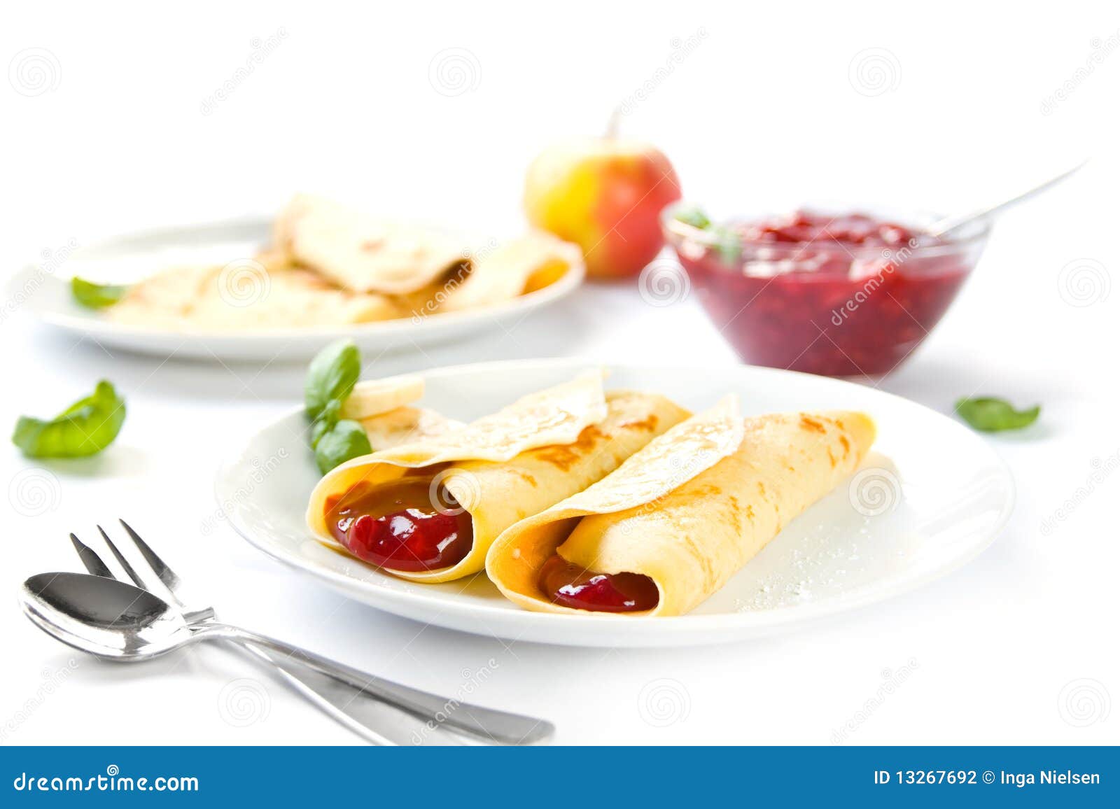 Crepes stock photo. Image of wrapped, fruits, fork, pancakes - 13267692