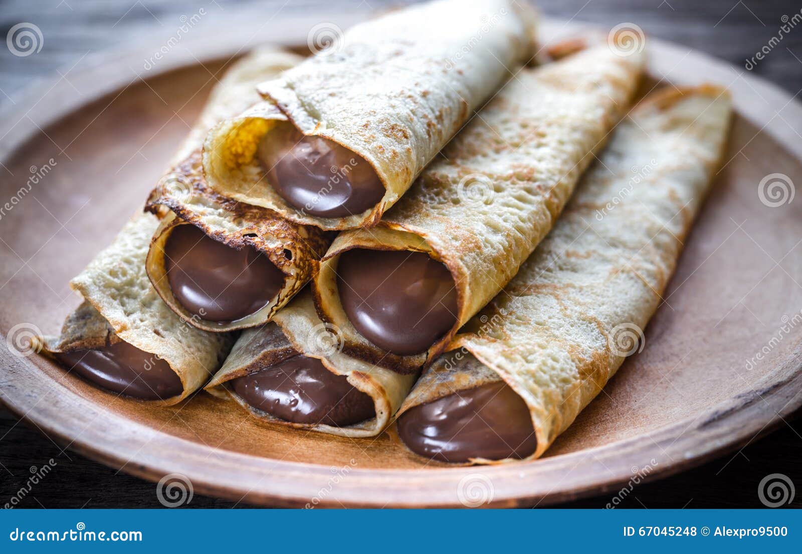 Crepes with Chocolate Cream Stock Photo - Image of nutella, brown: 67045248