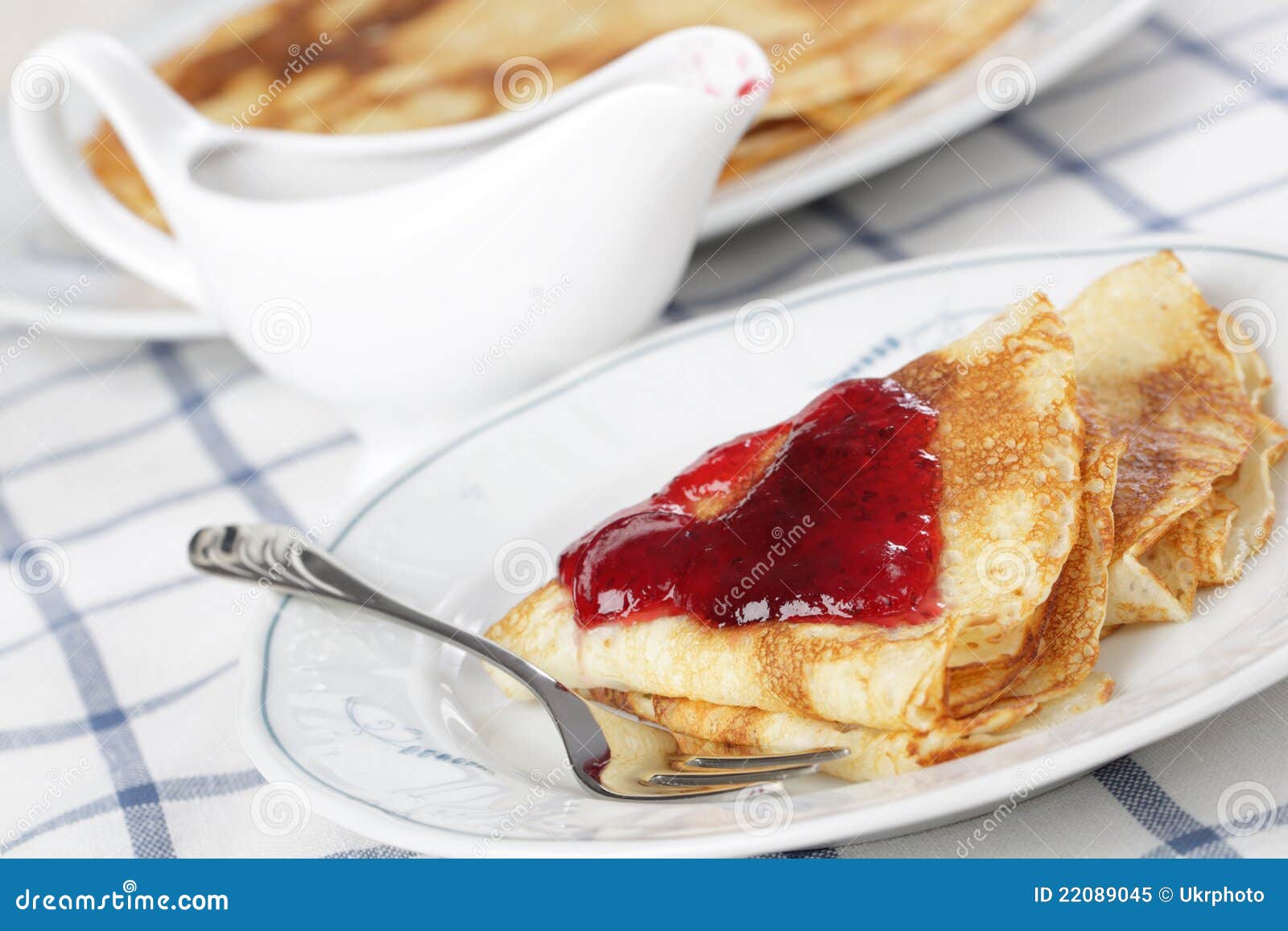 Crepes with cranberry jam stock image. Image of crepe - 22089045