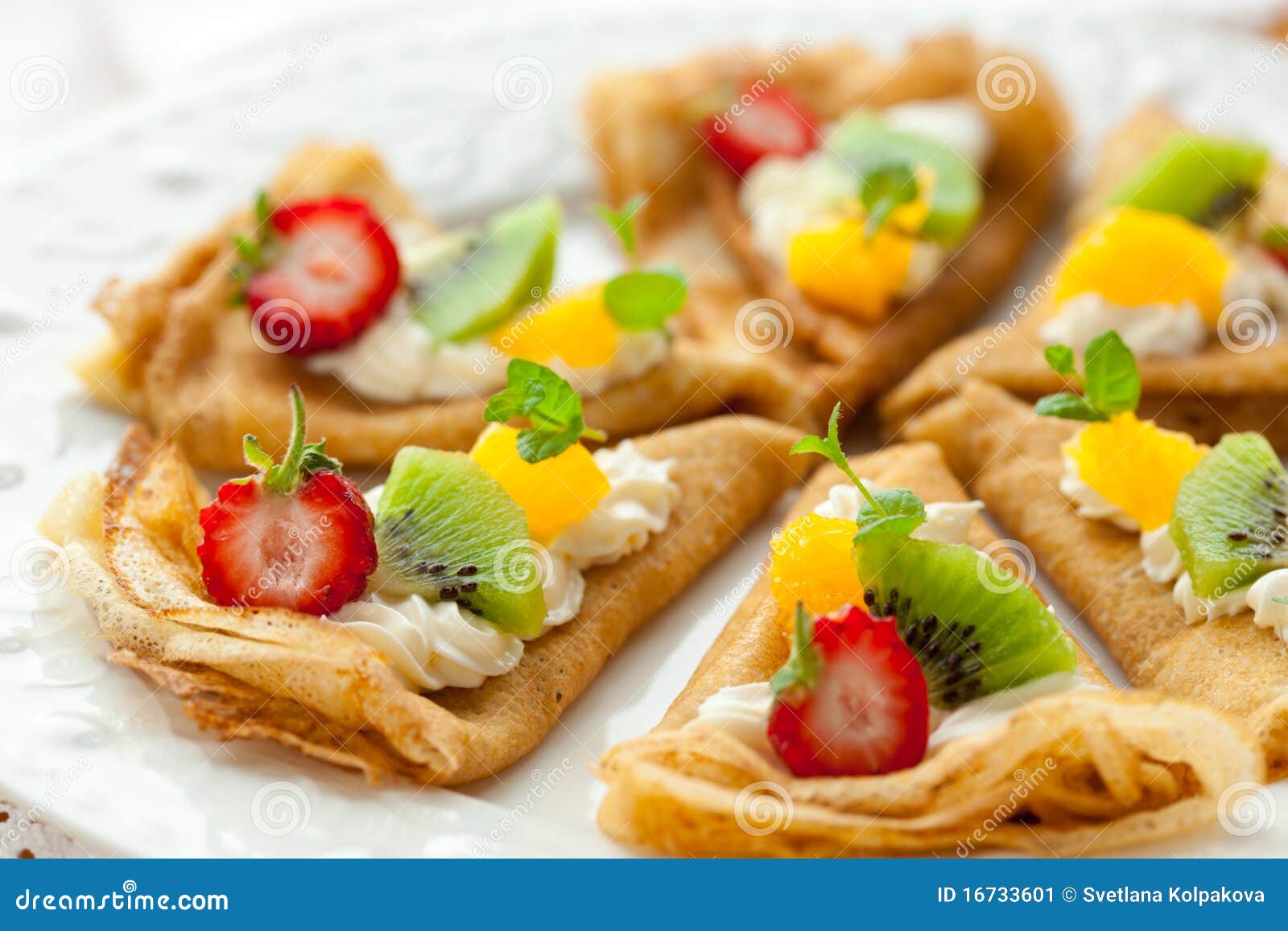 Crepes with fruits stock image. Image of blini, soft - 16733601