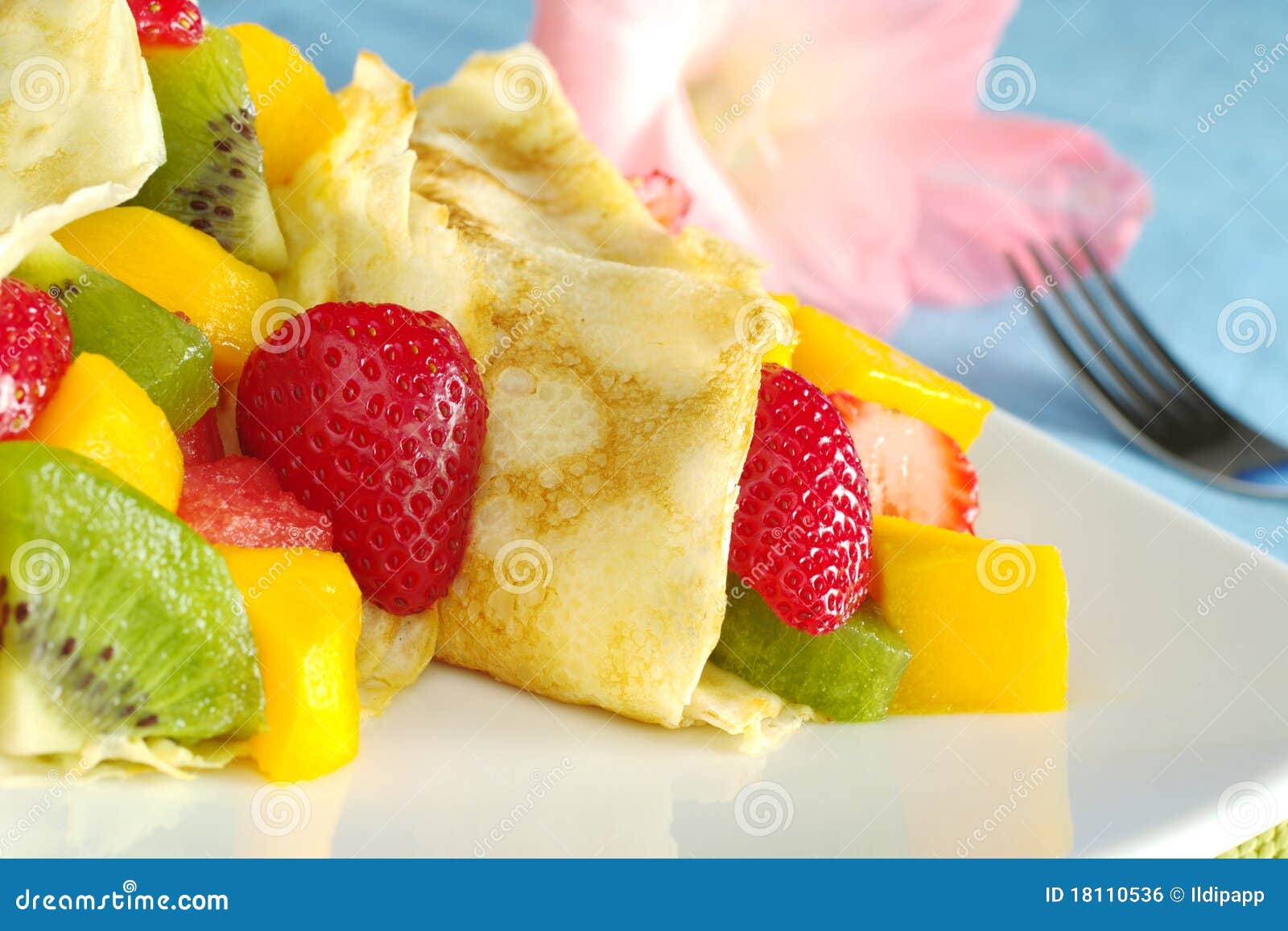 Crepes with Fruits stock photo. Image of melon, gladiolus - 18110536