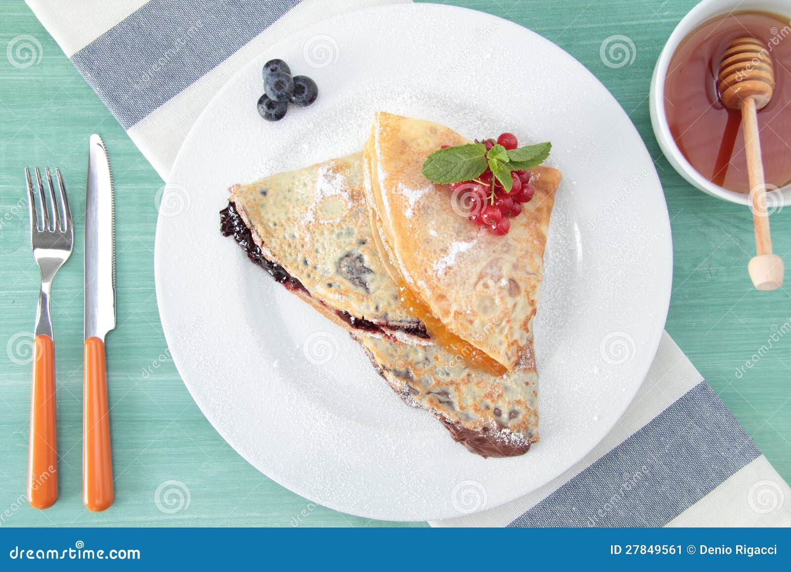 Crepes with Jam and Nutella Stock Image - Image of crepes, lunch: 27849561