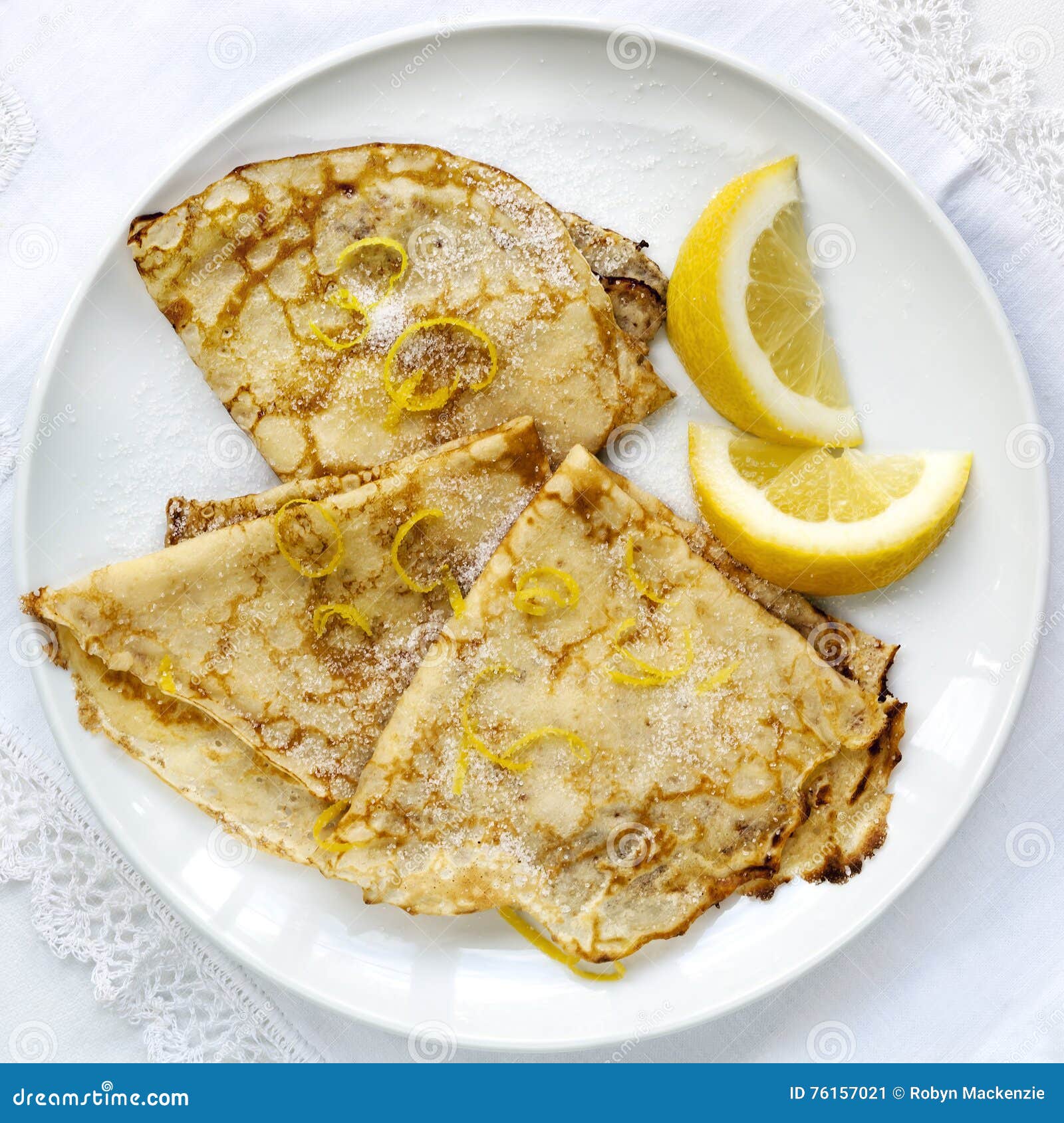 Crepes with Lemon and Sugar Top View Stock Image - Image of crepes ...