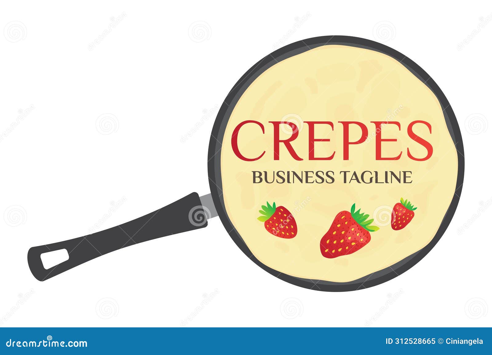 Crepes or Pancakes in Crepe Pan Logo Stock Vector - Illustration of ...