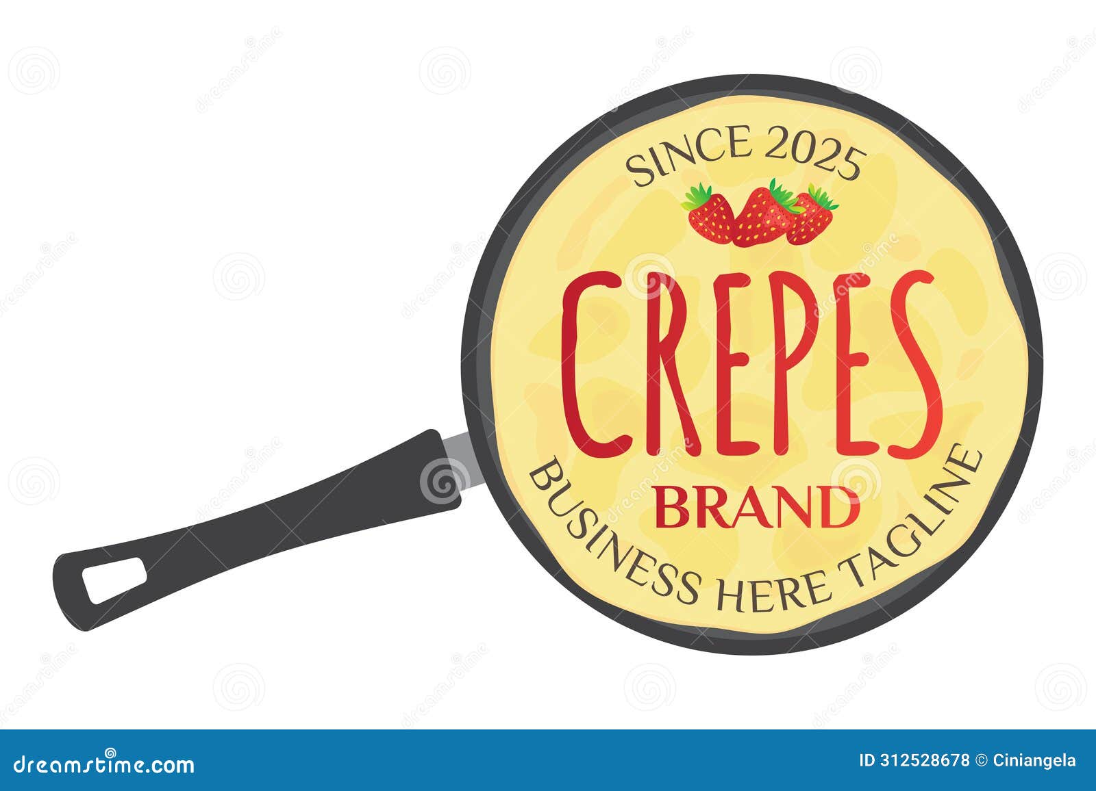 Crepes or Pancakes in Crepe Pan Logo Stock Vector - Illustration of ...