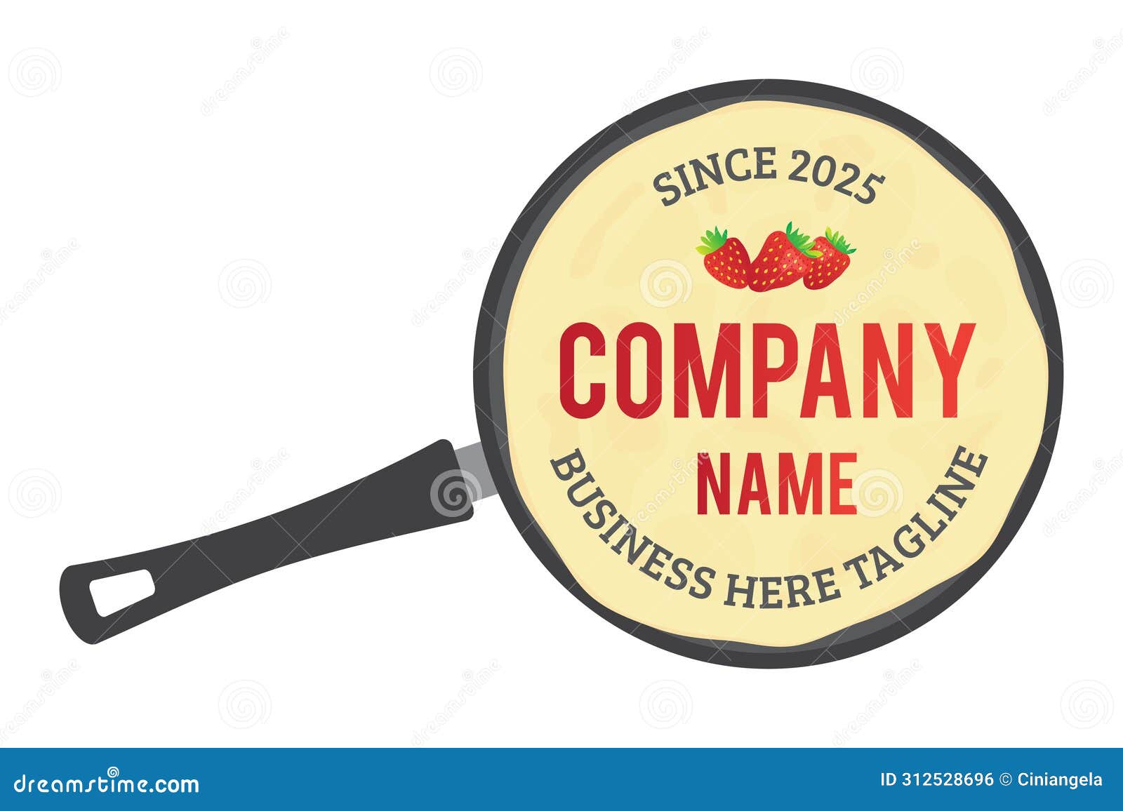 Crepes or Pancakes in Crepe Pan Logo Stock Vector - Illustration of ...