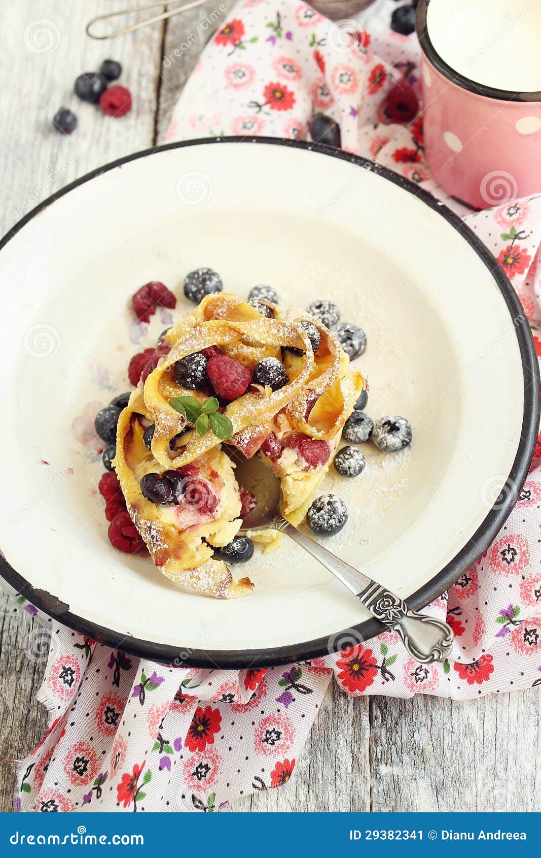 Crepes Pudding with Forest Fruits Stock Image - Image of fruit, dish ...