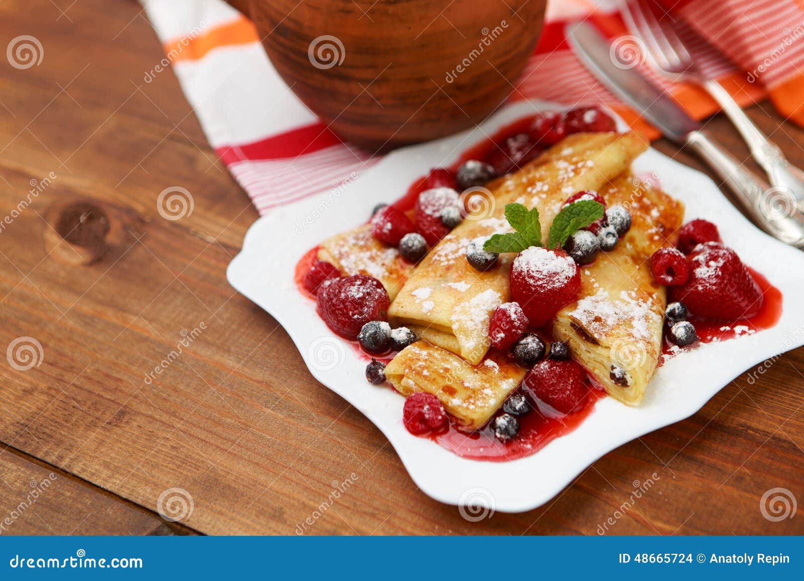 Crepes stock photo. Image of baked, rolled, crepe, indoors - 48665724